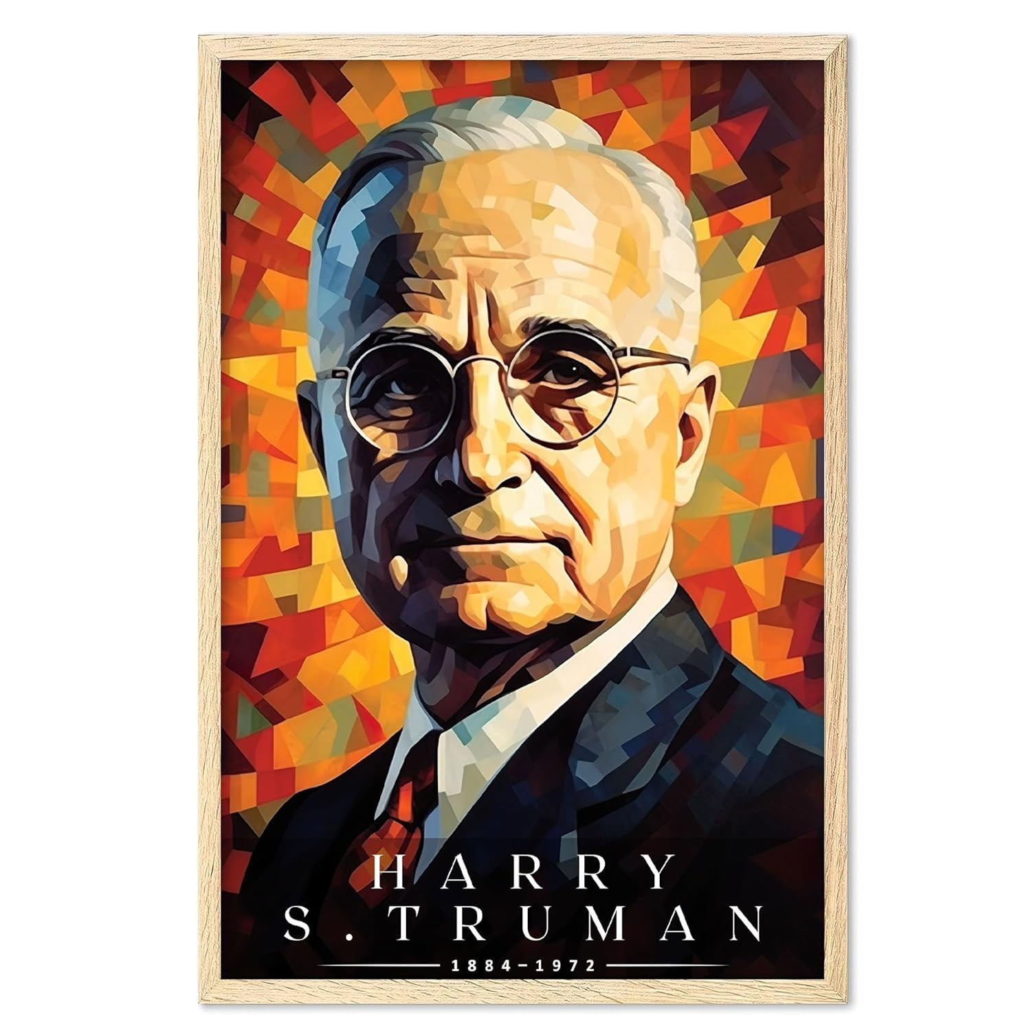 Eastern Print Harry S. Truman Poster, Harry S. Truman Wall Art, USA Presidents Poster, Patriotic ...