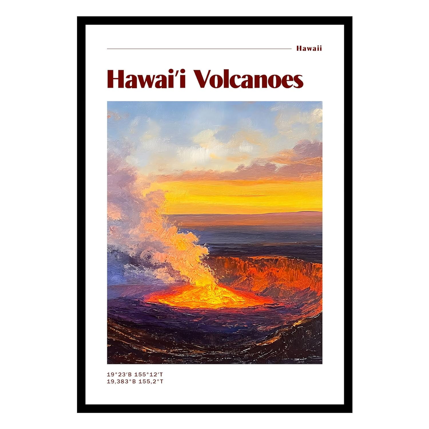 Eastern Print Hawaii Volcanoes Poster, Hawaii Volcanoes National Parks Poster, Hawaii Volcanoes ...