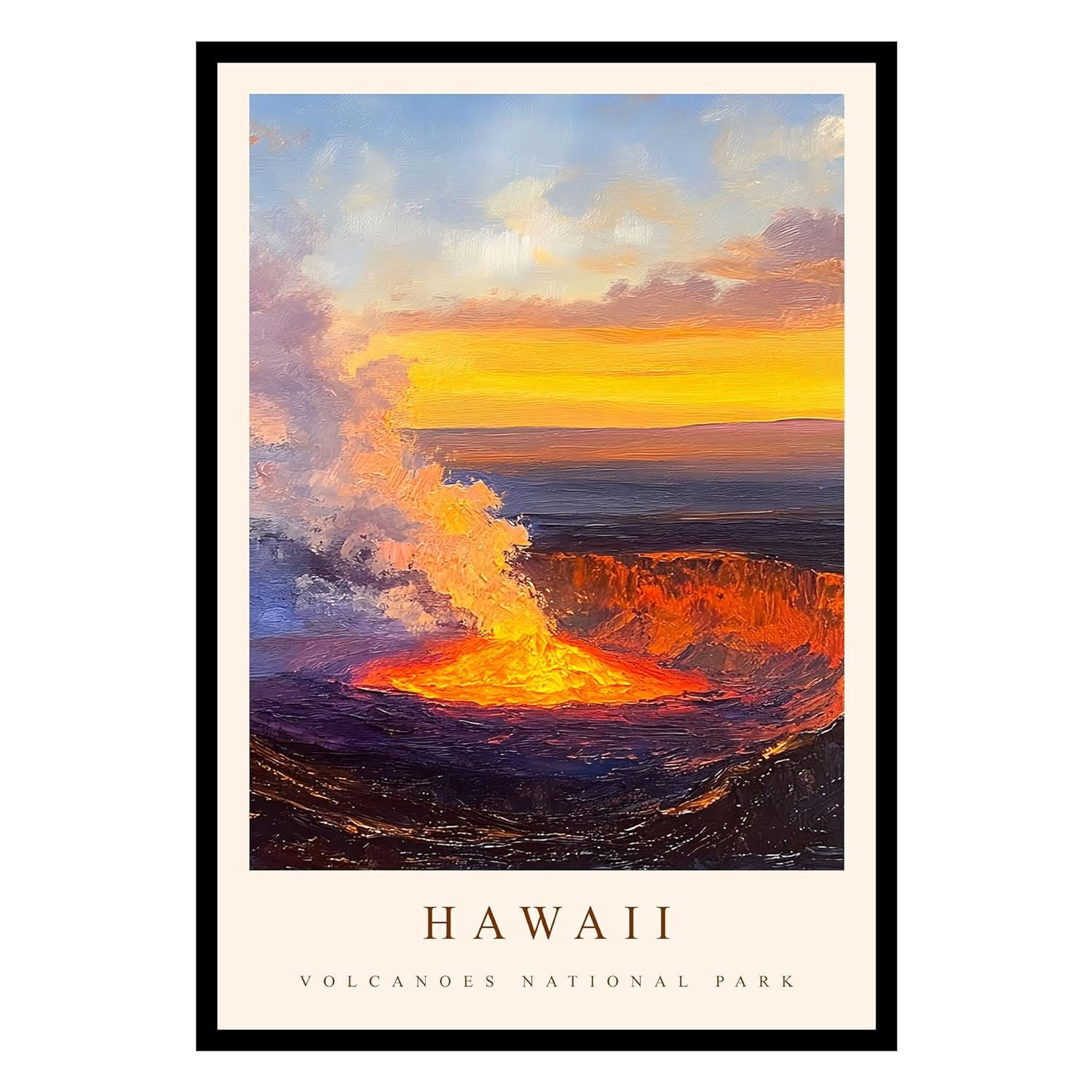 Eastern Print Hawaii Volcanoes Poster, Hawaii Volcanoes National Parks Poster, Hawaii Volcanoes ...