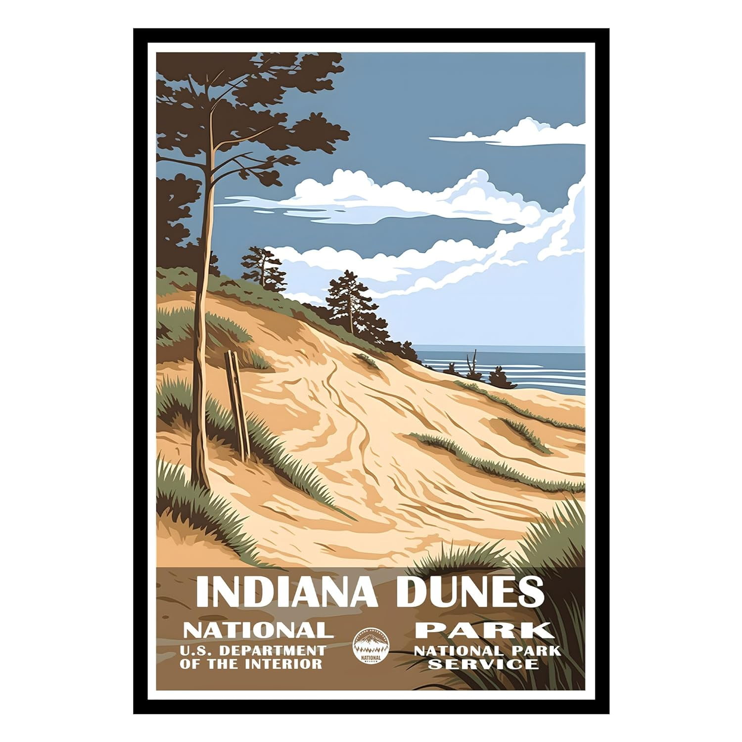 Eastern Print Indiana Dunes National Park Poster, Indiana Dunes ...