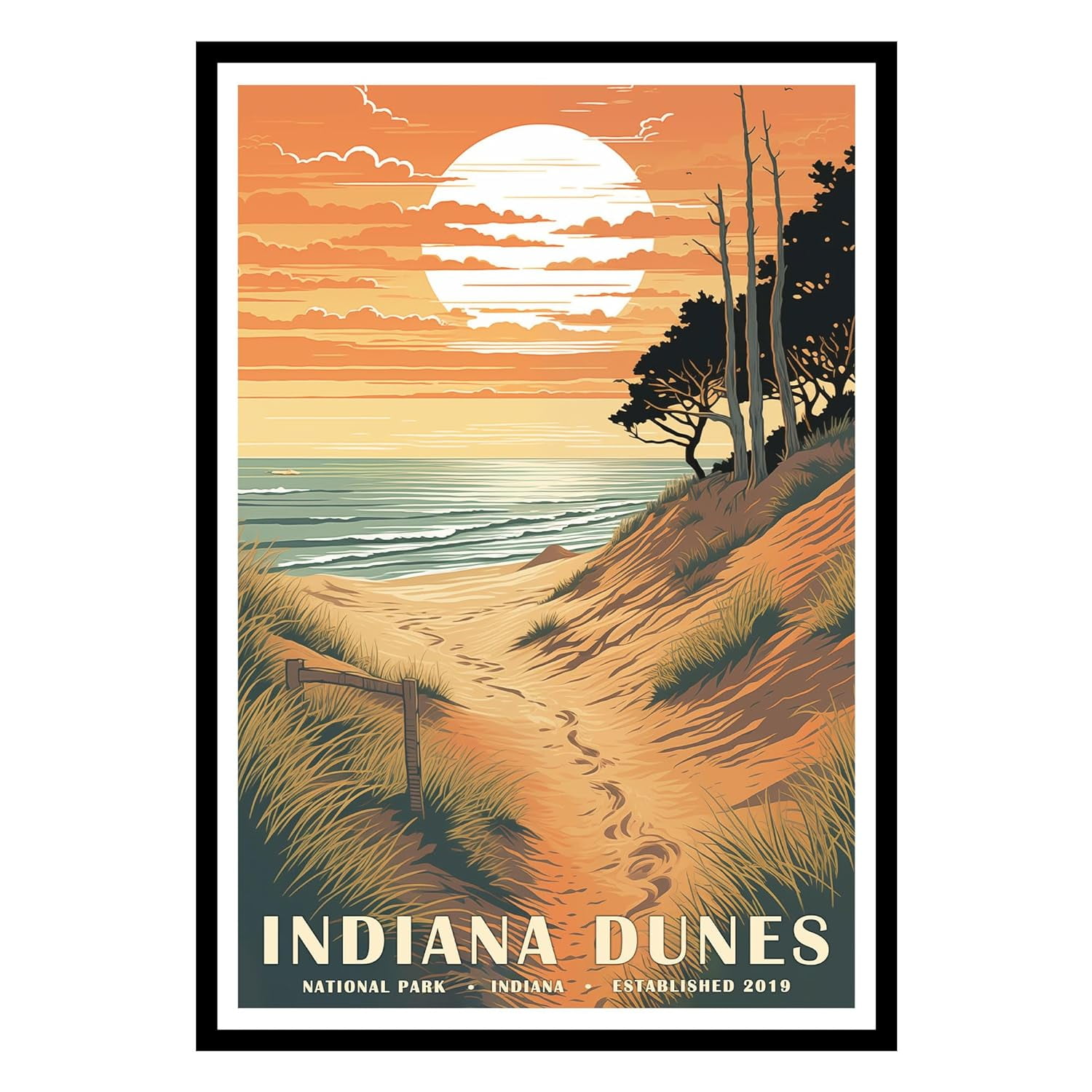 Eastern Print Indiana Dunes National Park Poster, Indiana Dunes ...