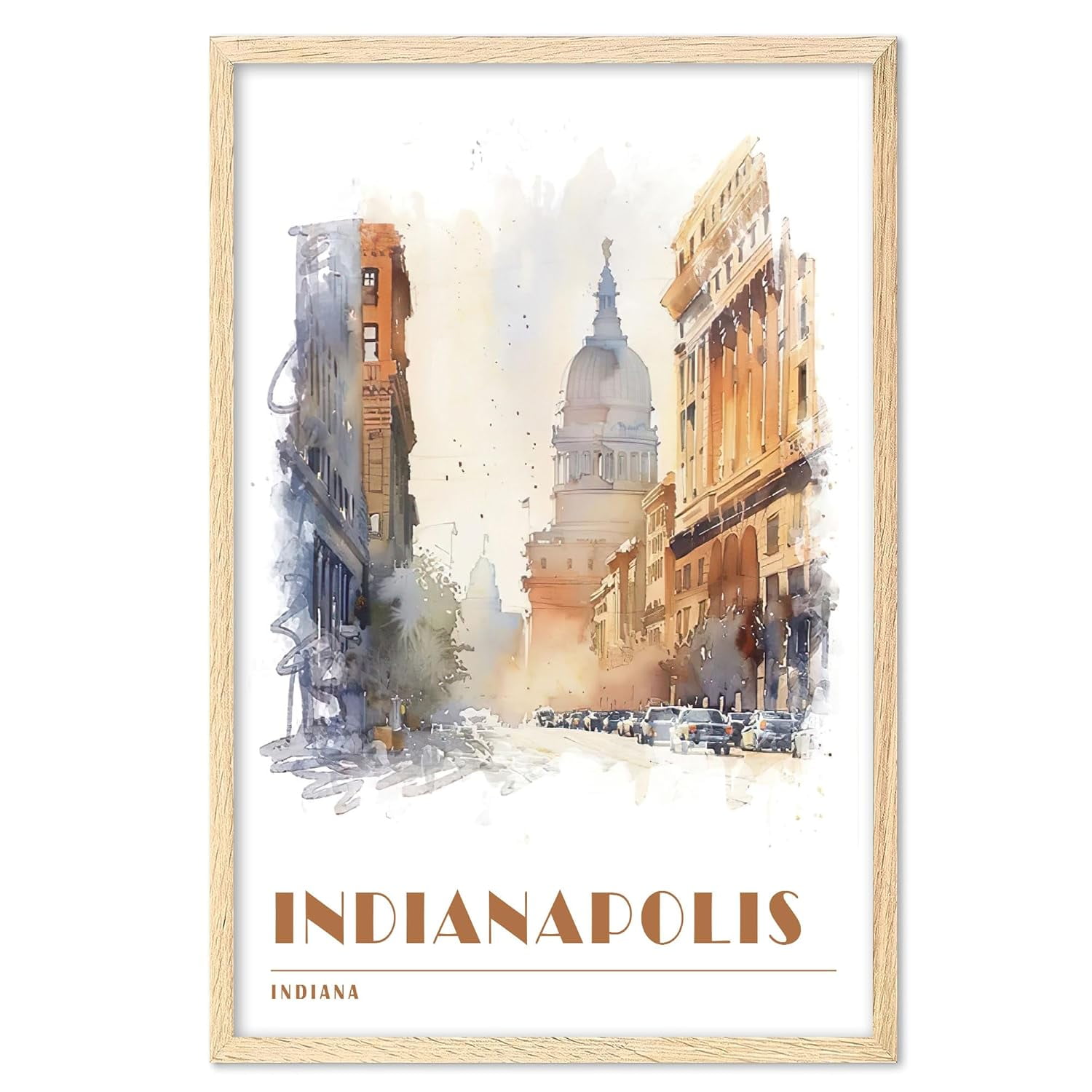 Eastern Print Indianapolis Wall Art, States Landscape Wall Art Decor ...