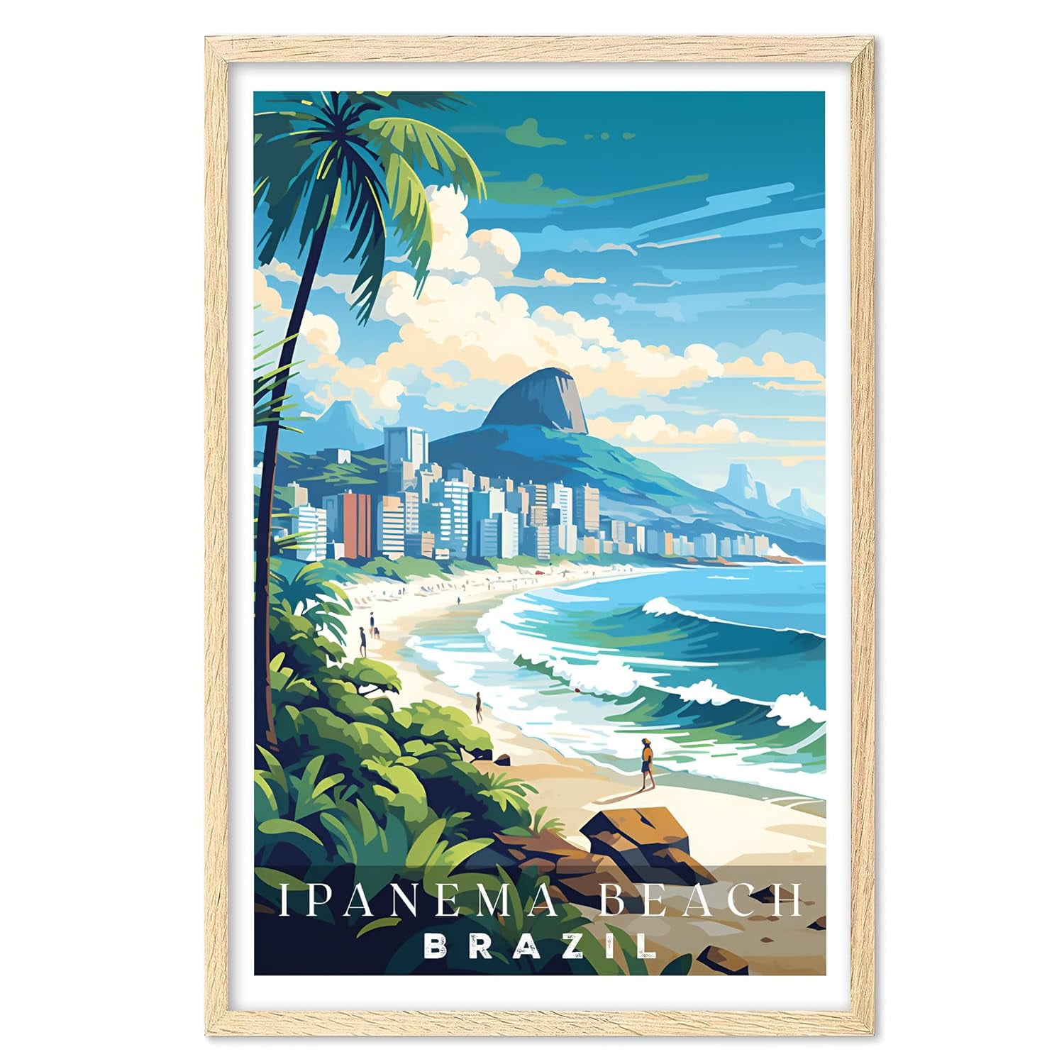 Eastern Print Ipanema Beach Poster, Beautiful Beach Prints, Vintage ...