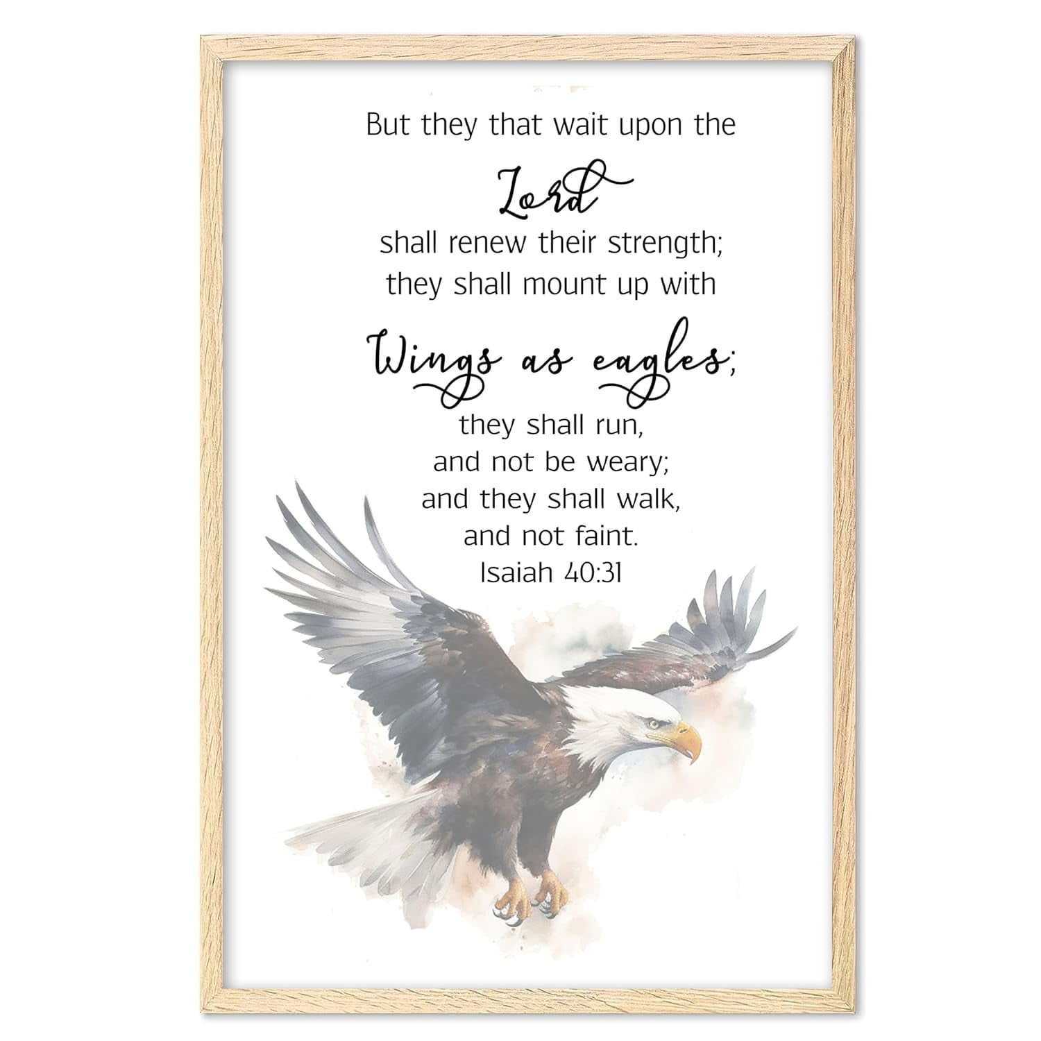 Eastern Print Isaiah 40:31, Wait In The Lord, Scripture Art Wall Decor ...