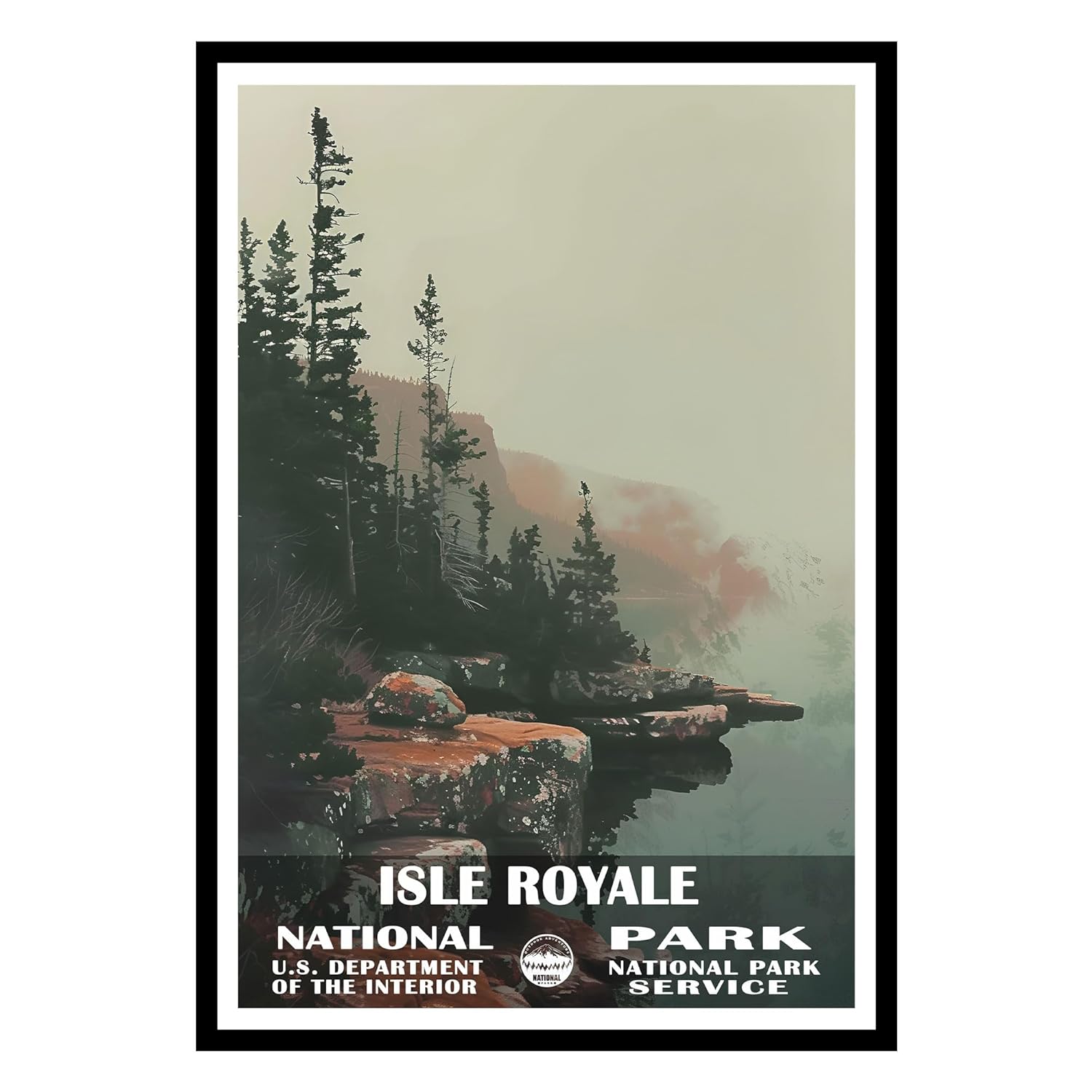 Eastern Print Isle Royale National Park Painting, National Park Wall ...
