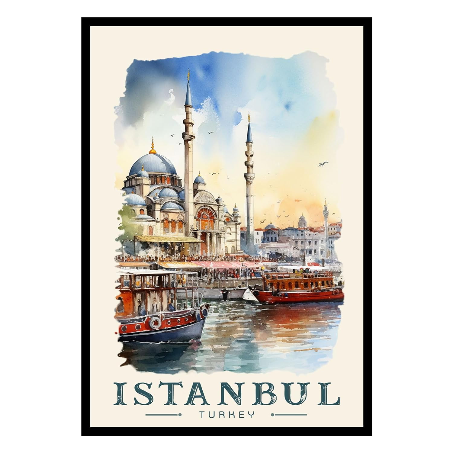 Eastern Print Istanbul Poster, Turkey Poster, Turkey Wall Art, Vintage ...