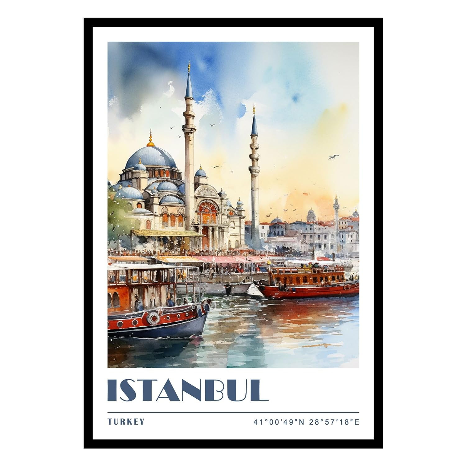 Eastern Print Istanbul Poster, Turkey Poster, Turkey Wall Art, Vintage ...
