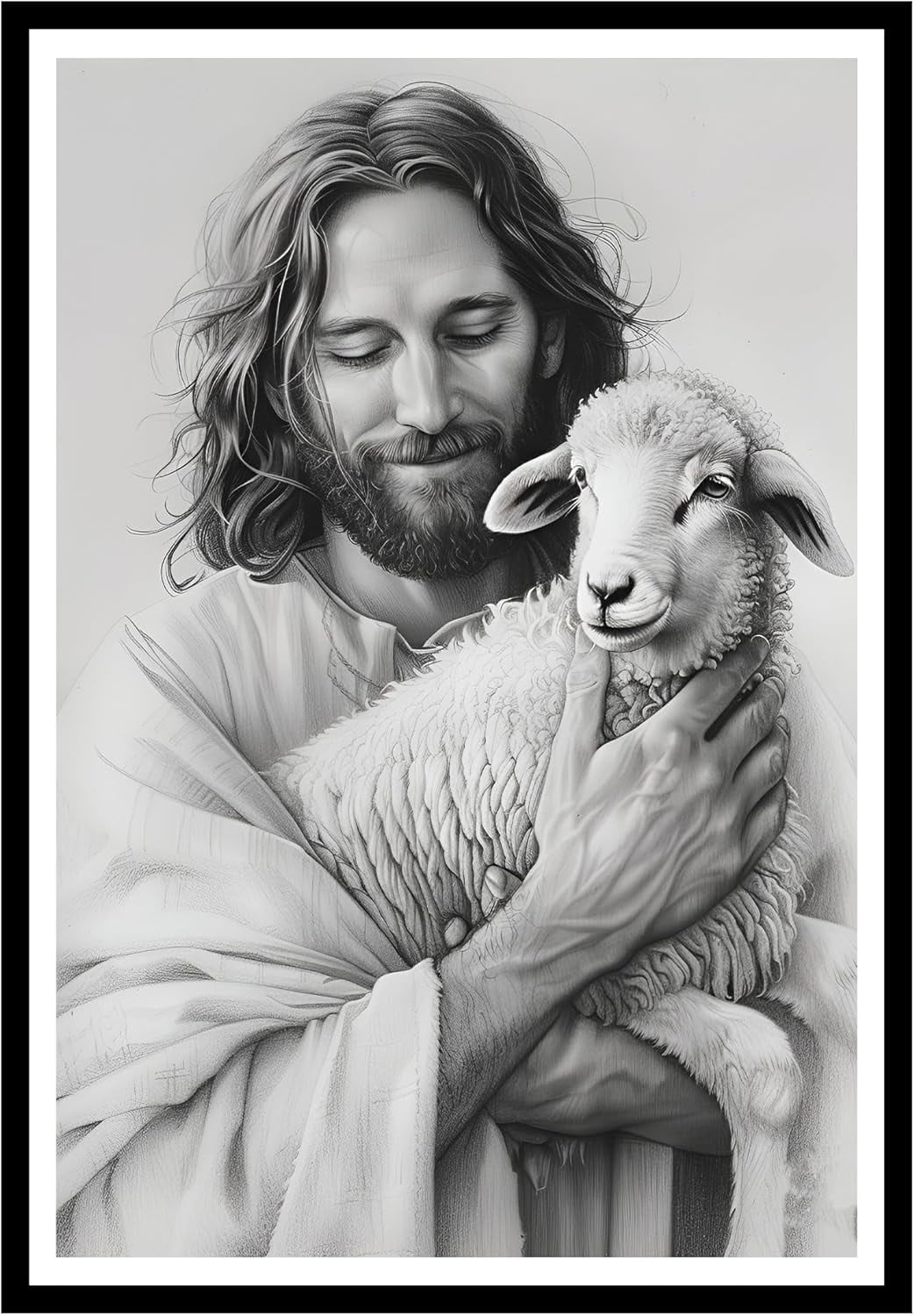 Eastern Print Jesus And Lamb, The Good Shepherd, Jesus Poster, Jesus ...
