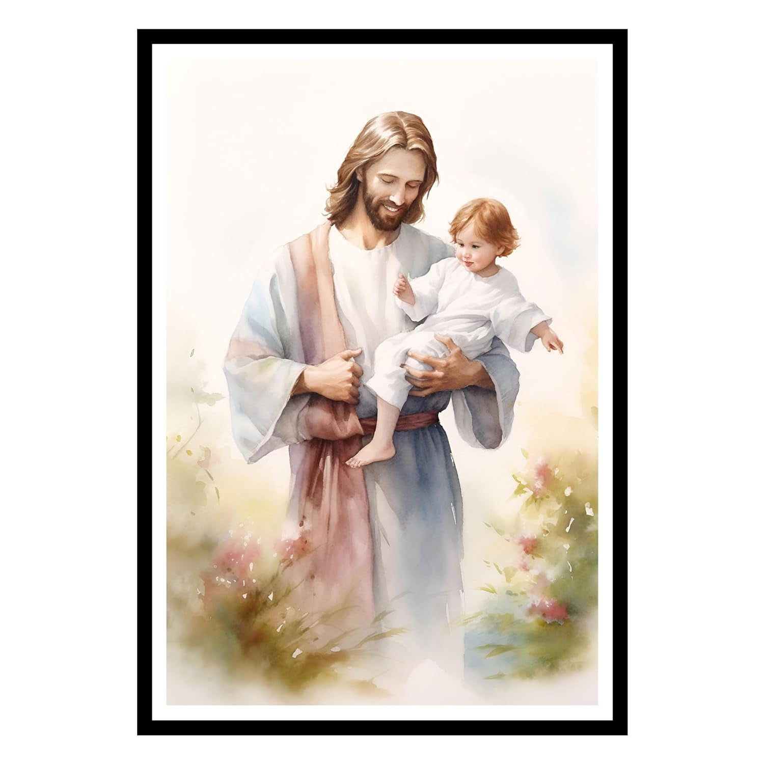 Eastern Print Jesus Christ Holding Child, Laughing Christ, Christ's ...