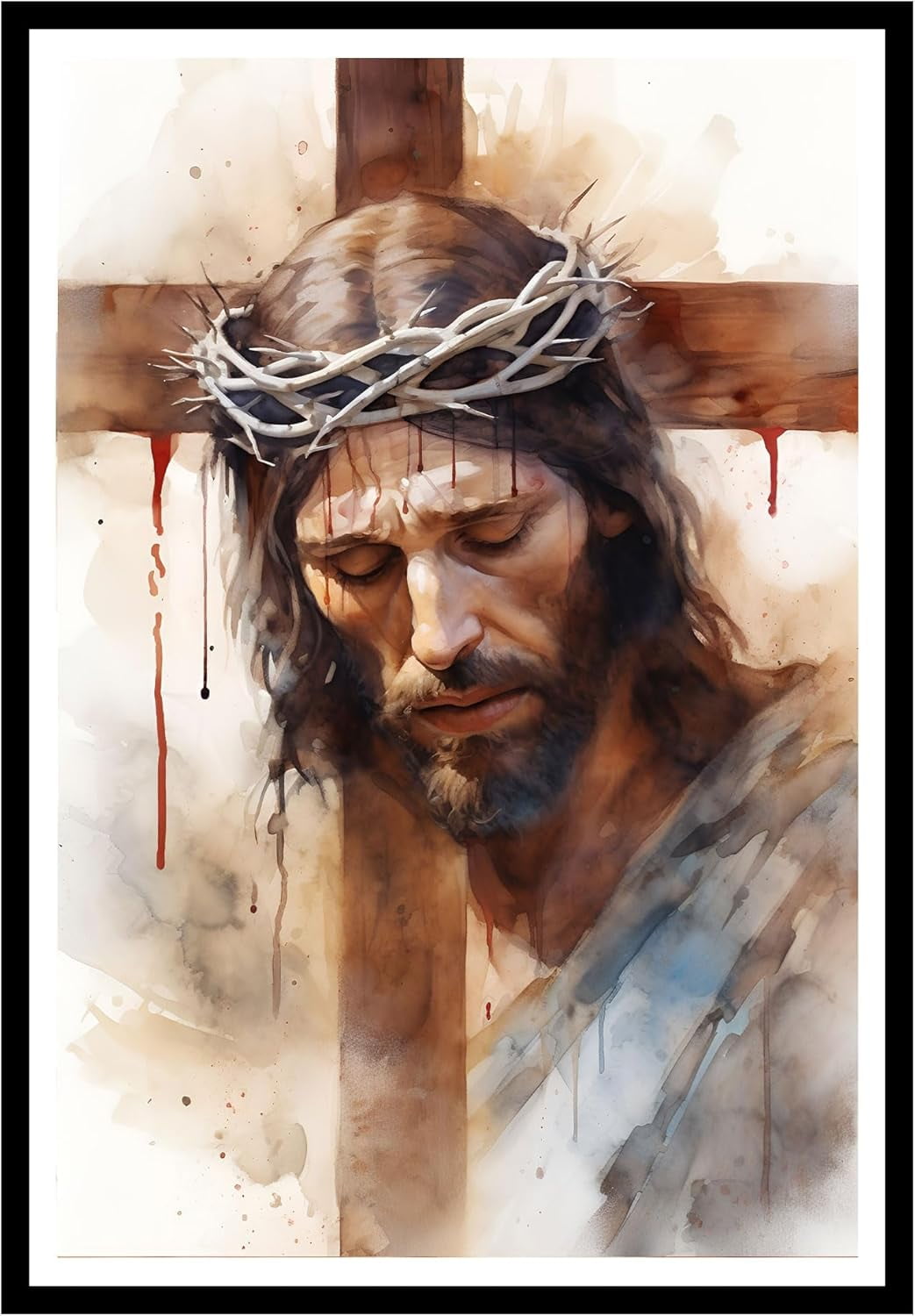 Eastern Print Jesus And The Cross Christian Wall Art, Jesus Poster ...