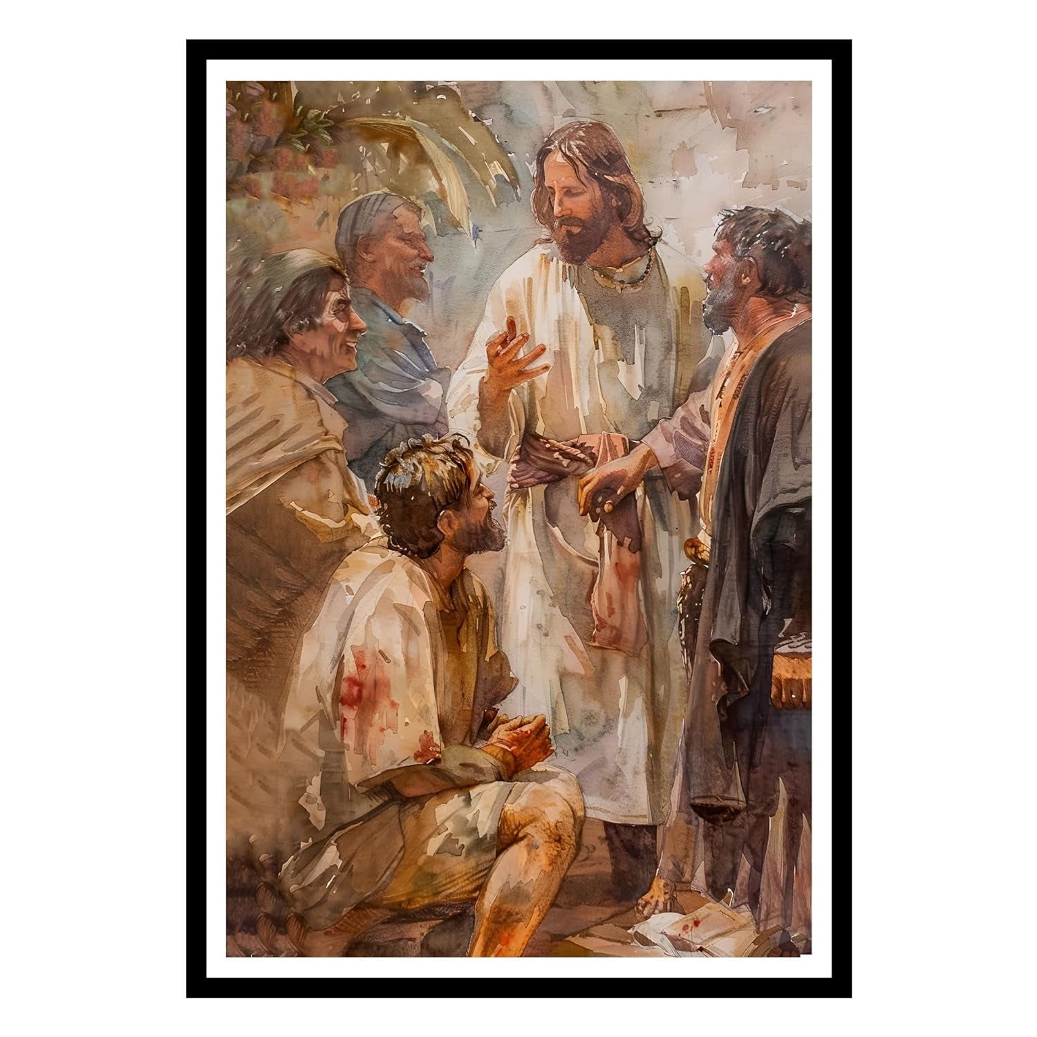 Eastern Print Jesus Healing, Jesus Wall Art, Portrait of Christ Jesus ...