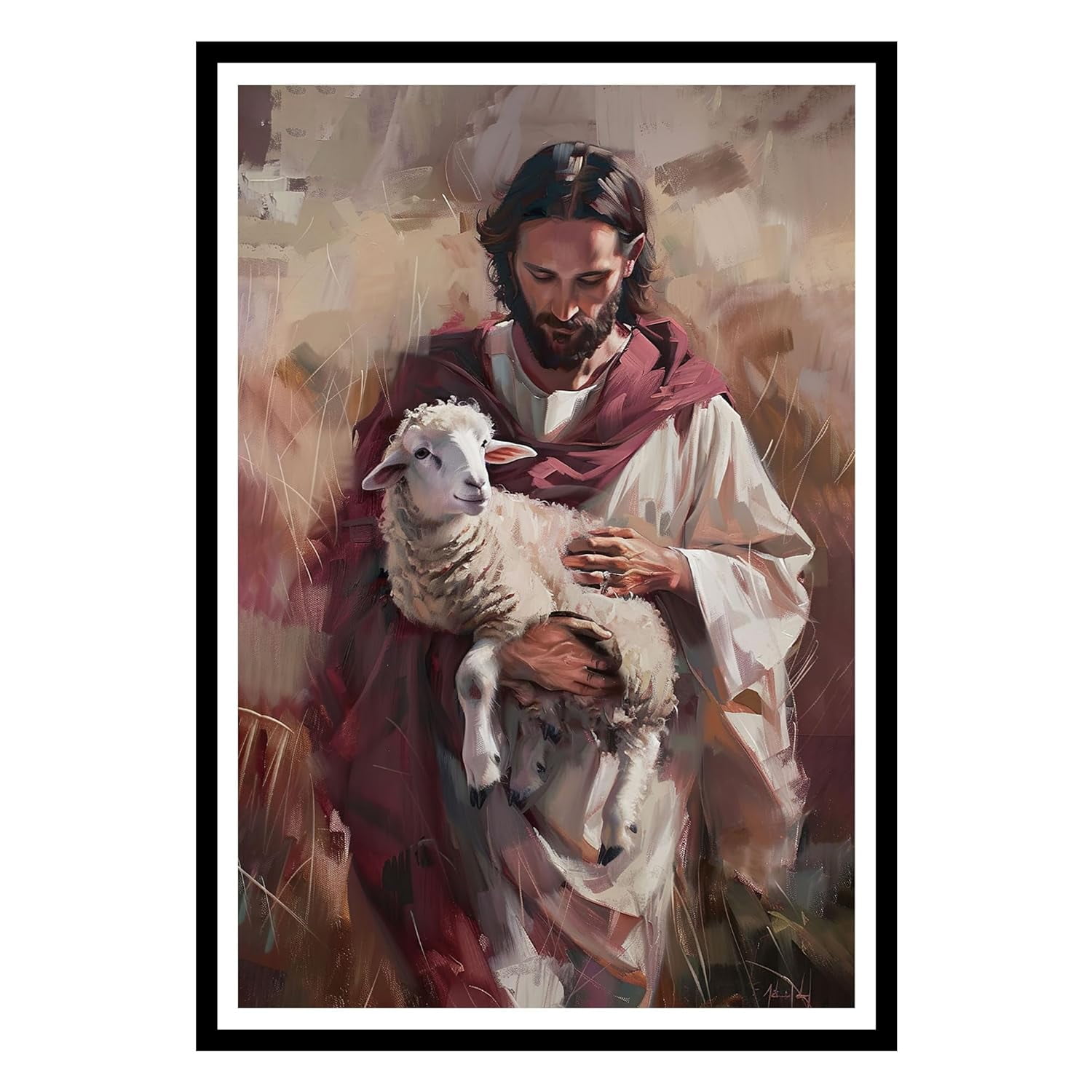 Eastern Print Jesus and Lamb, Jesus Paintings For Wall, The Good ...