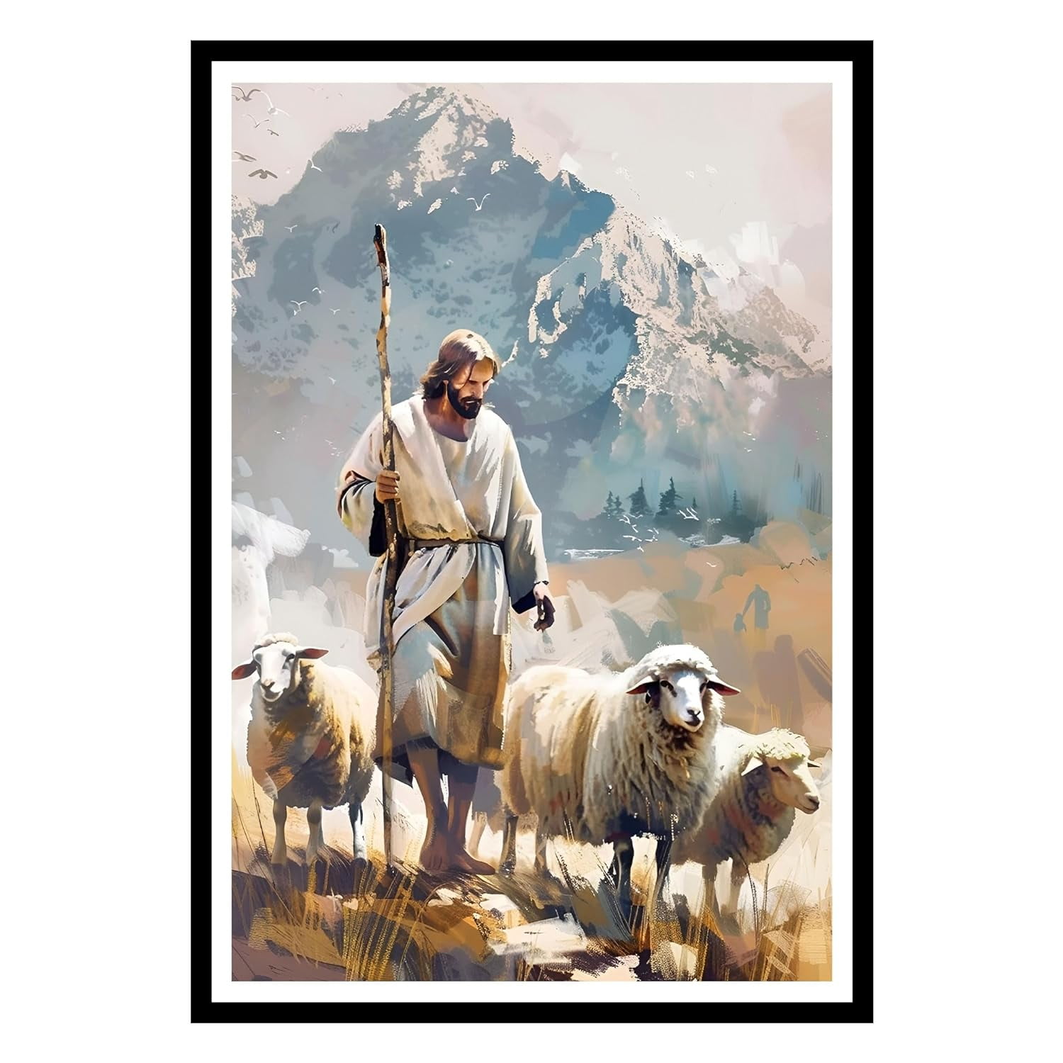 Eastern Print Jesus and Lamb, Jesus Paintings For Wall, The Good ...