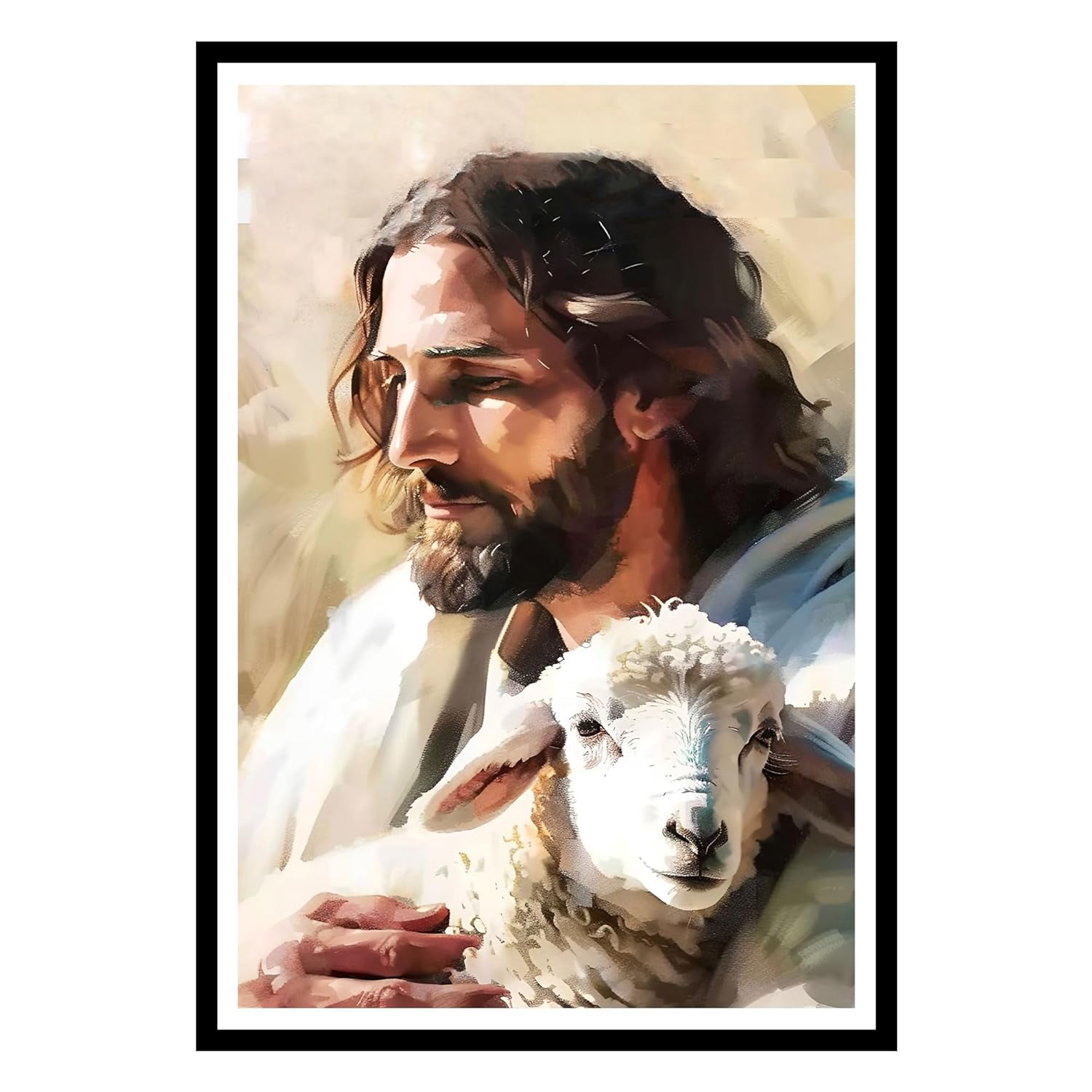 Eastern Print Jesus and Lamb, Jesus Paintings For Wall, The Good ...