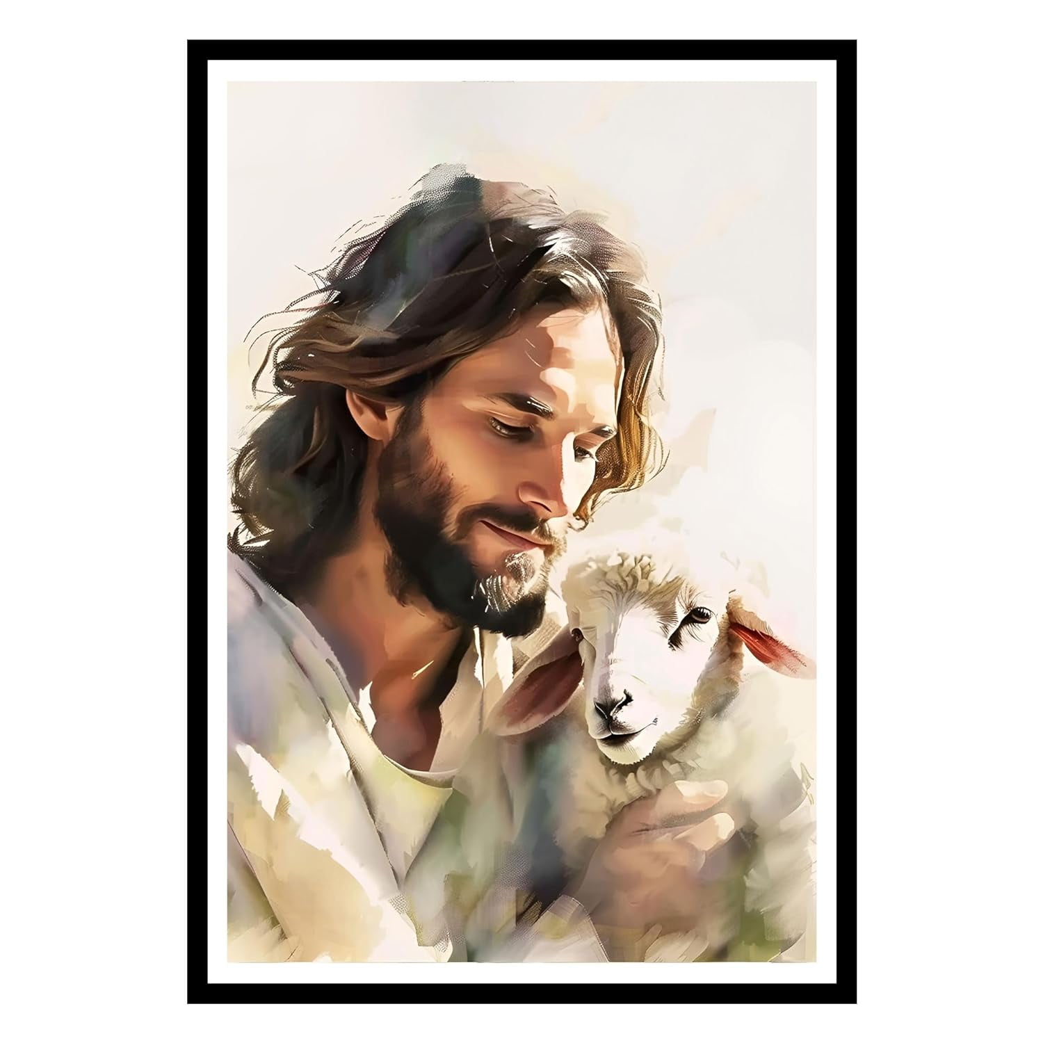 Eastern Print Jesus and Lamb, Jesus Paintings For Wall, The Good ...