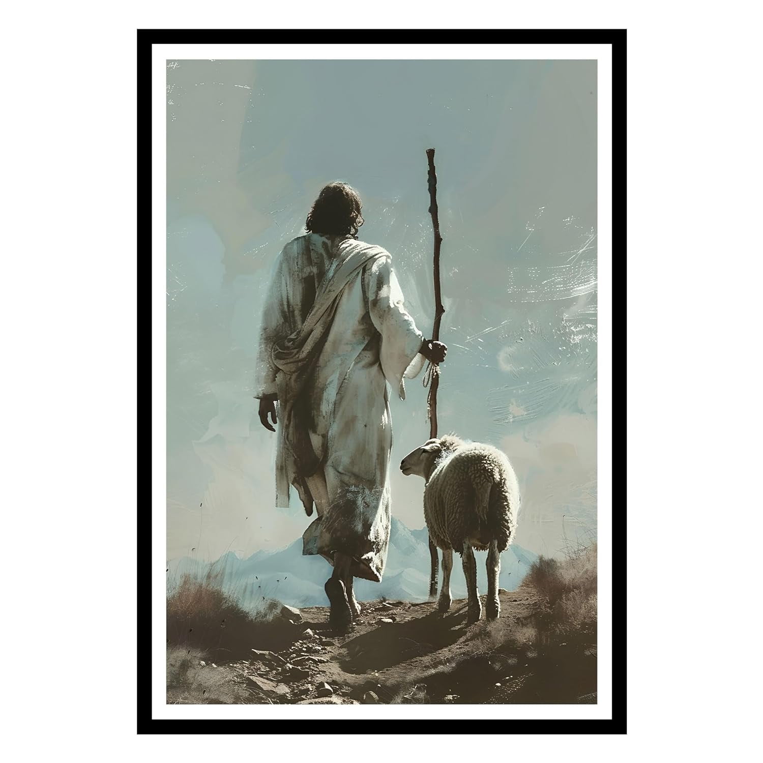Eastern Print Jesus and Lamb, Jesus Paintings For Wall, The Good ...