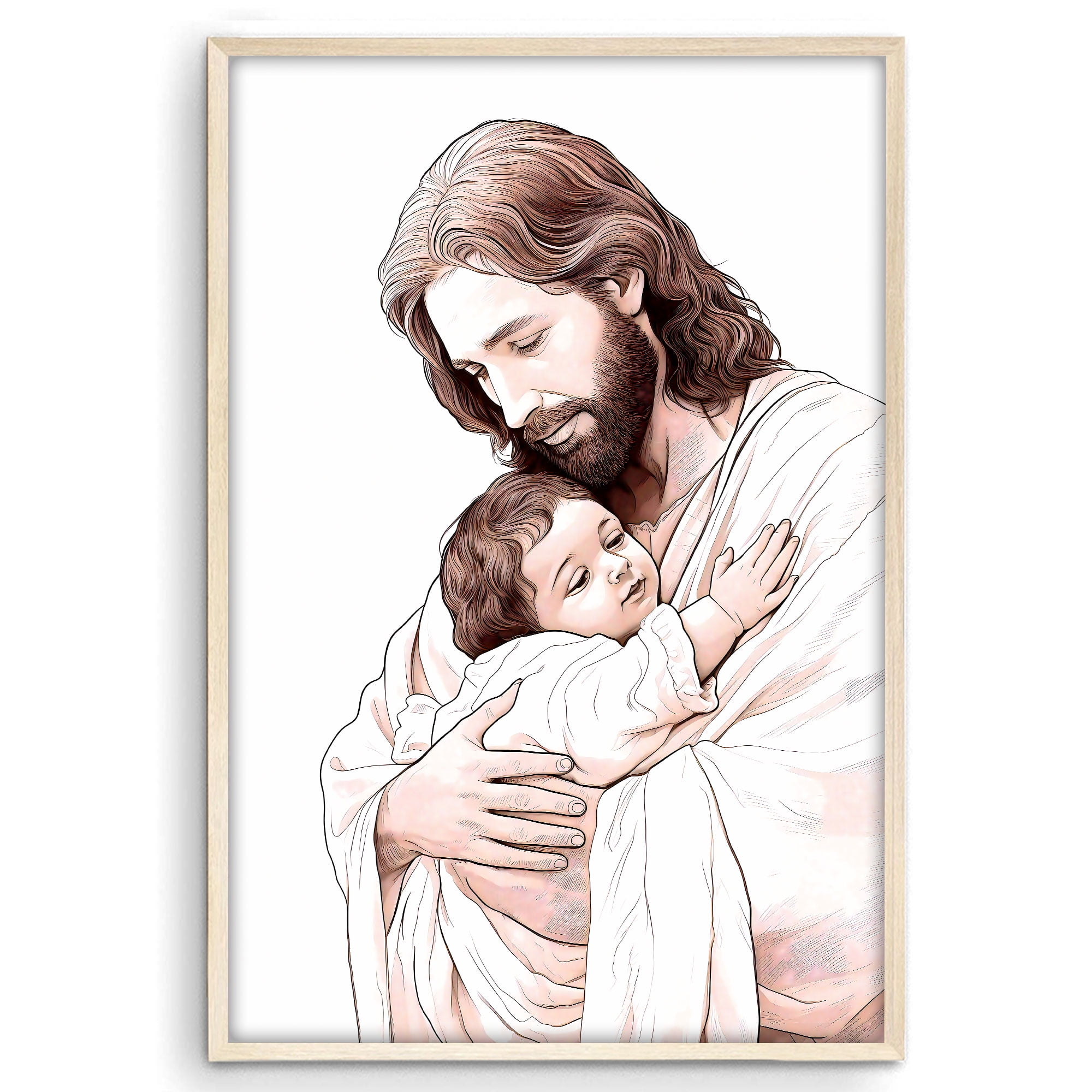 Eastern Print, Jesus Protects The Childrens Poster, Scripture Wall Art ...