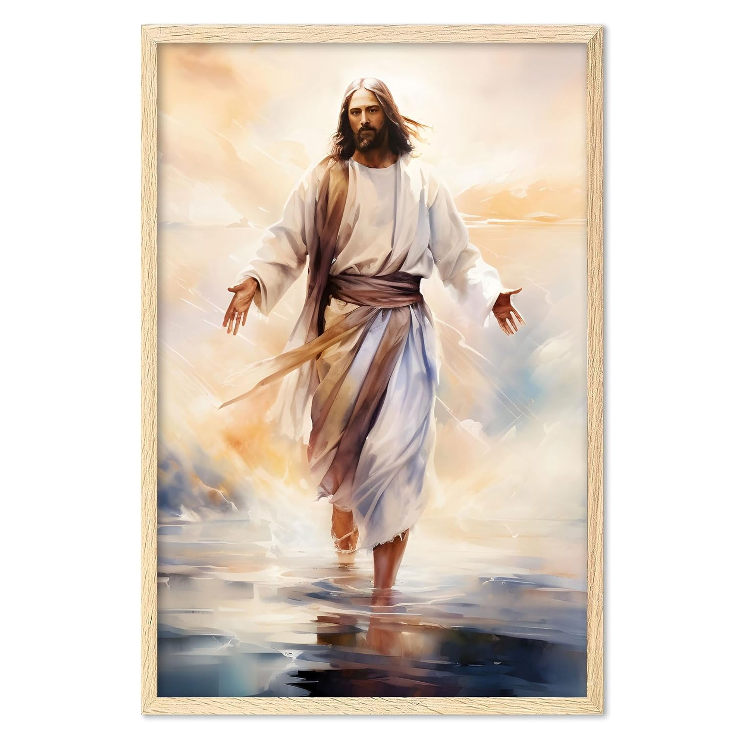 Eastern Print Jesus Walking On Water, Jesus Poster, Painting Jesus ...