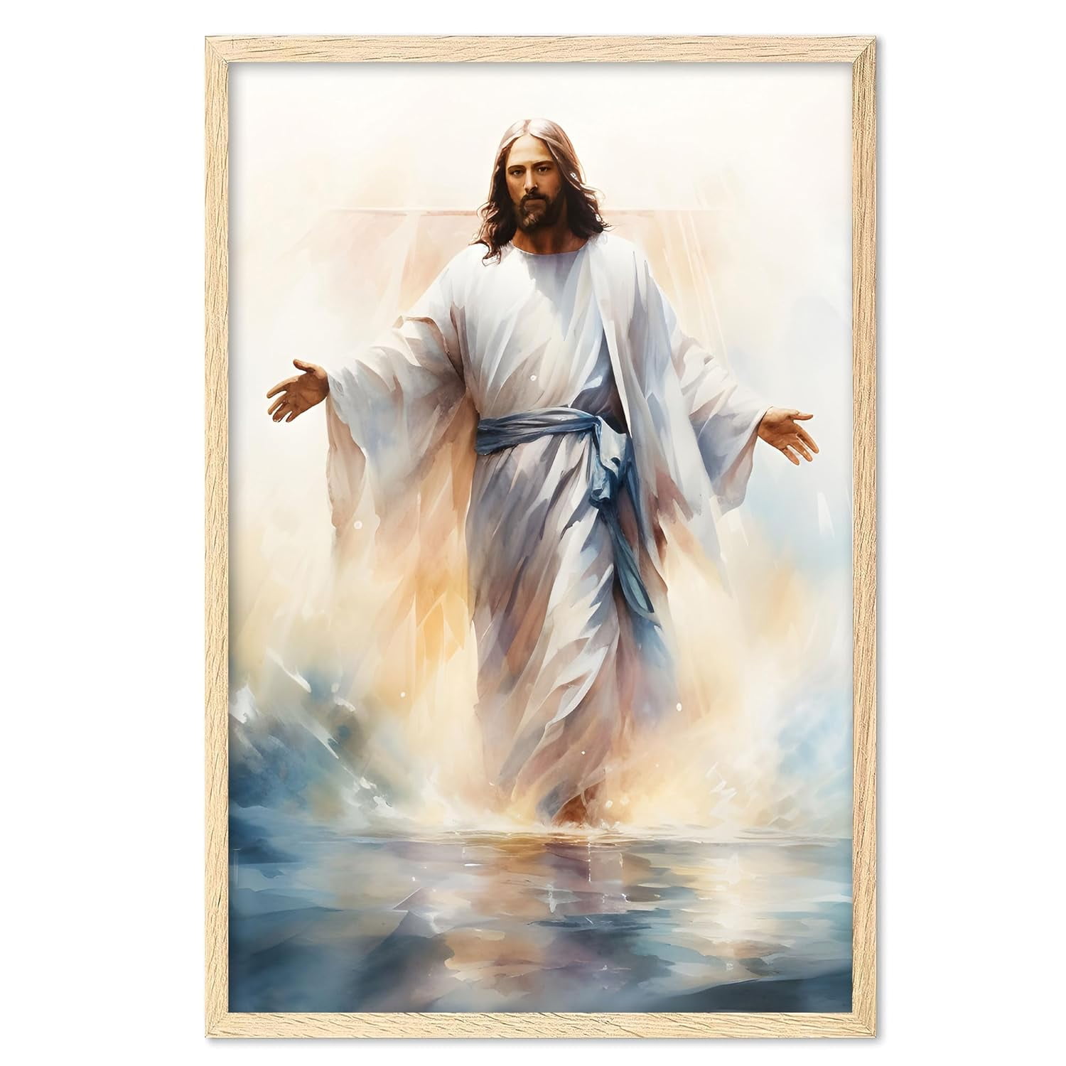 Eastern Print Jesus Walking On Water, Jesus Poster, Painting Jesus ...