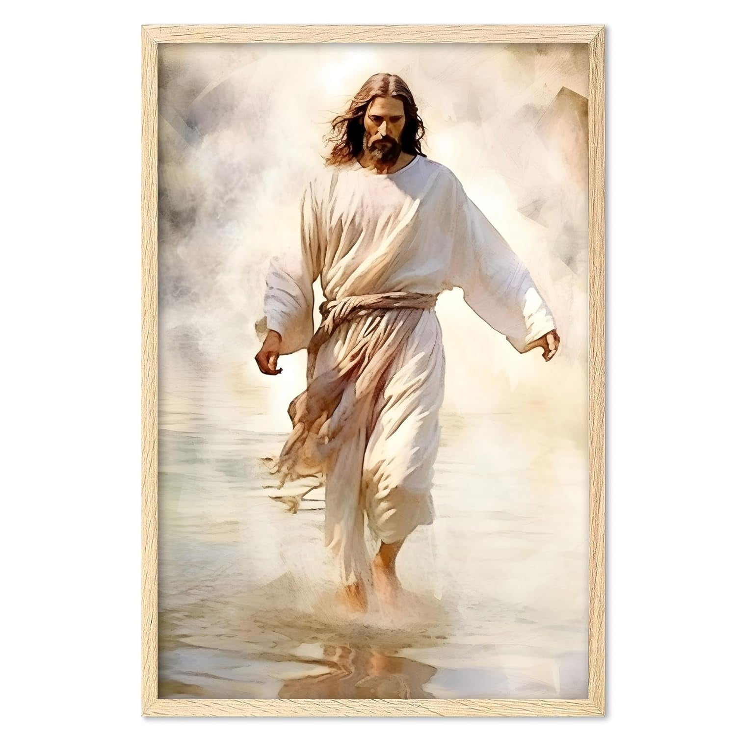 Eastern Print Jesus Walking On Water, Jesus Poster, Painting Jesus ...