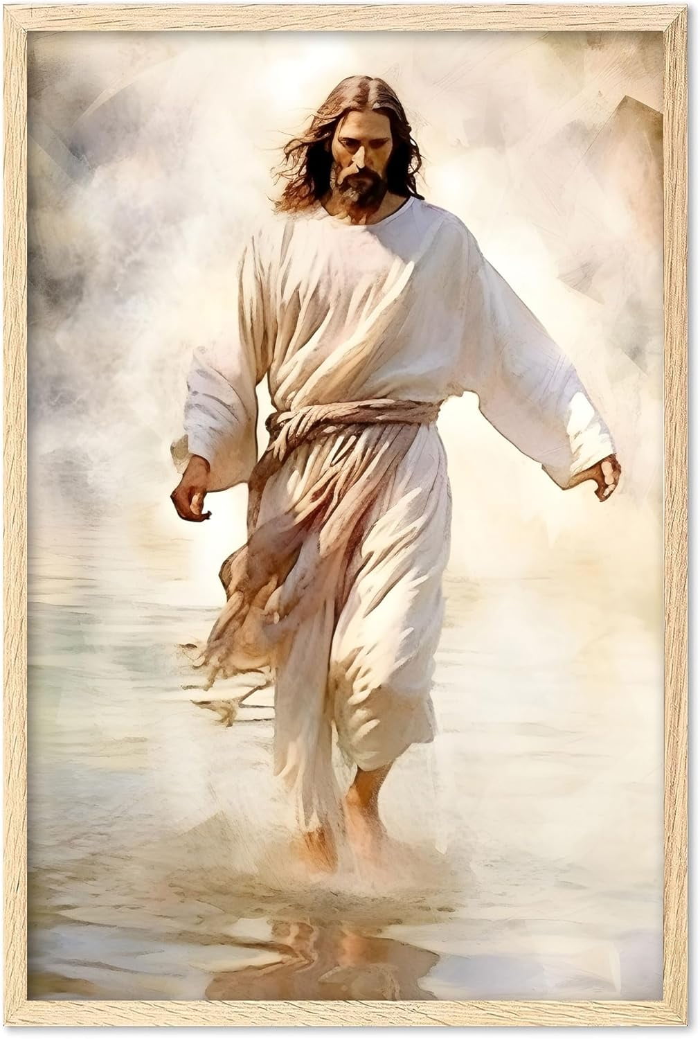 Eastern Print Jesus Walking On Water, Jesus Poster, Painting Jesus ...