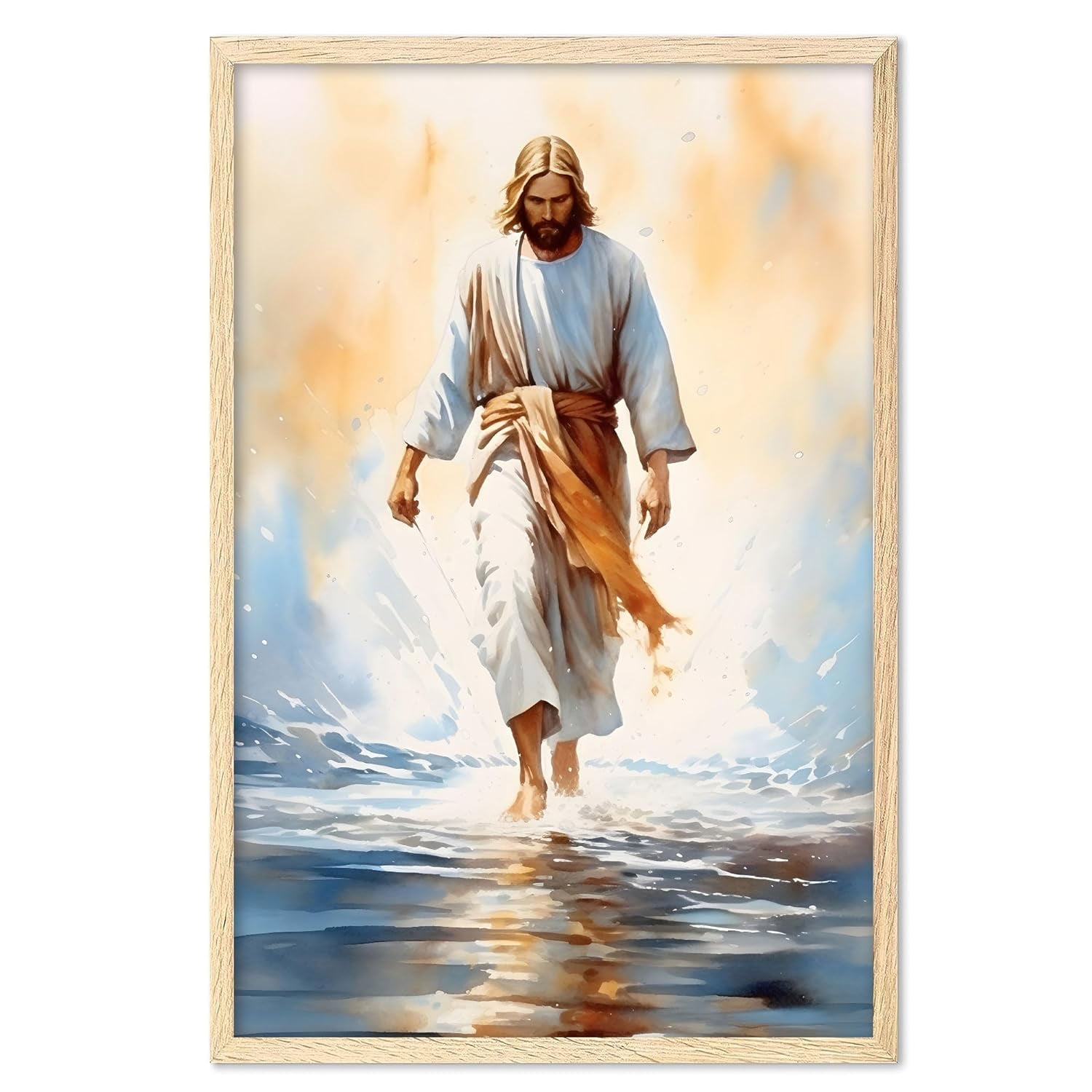 Eastern Print Jesus Walking On Water, Jesus Poster, Painting Jesus ...