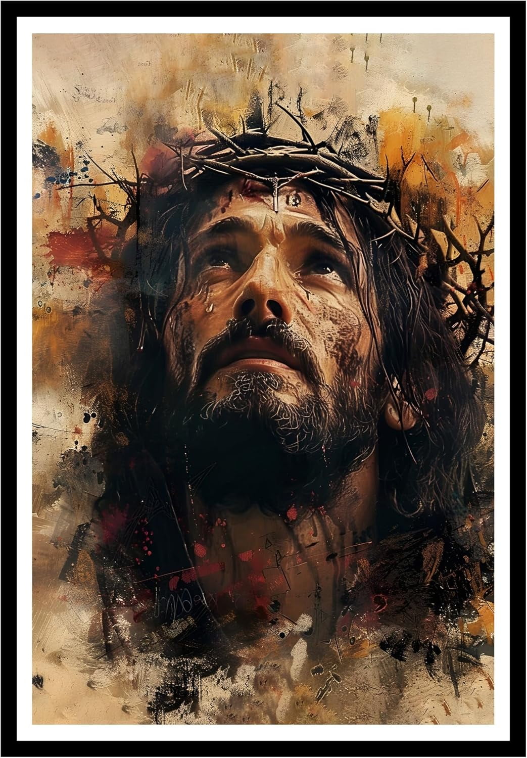 Eastern Print Jesus Wall Art Painting Picture, Portrait of Christ Jesus ...