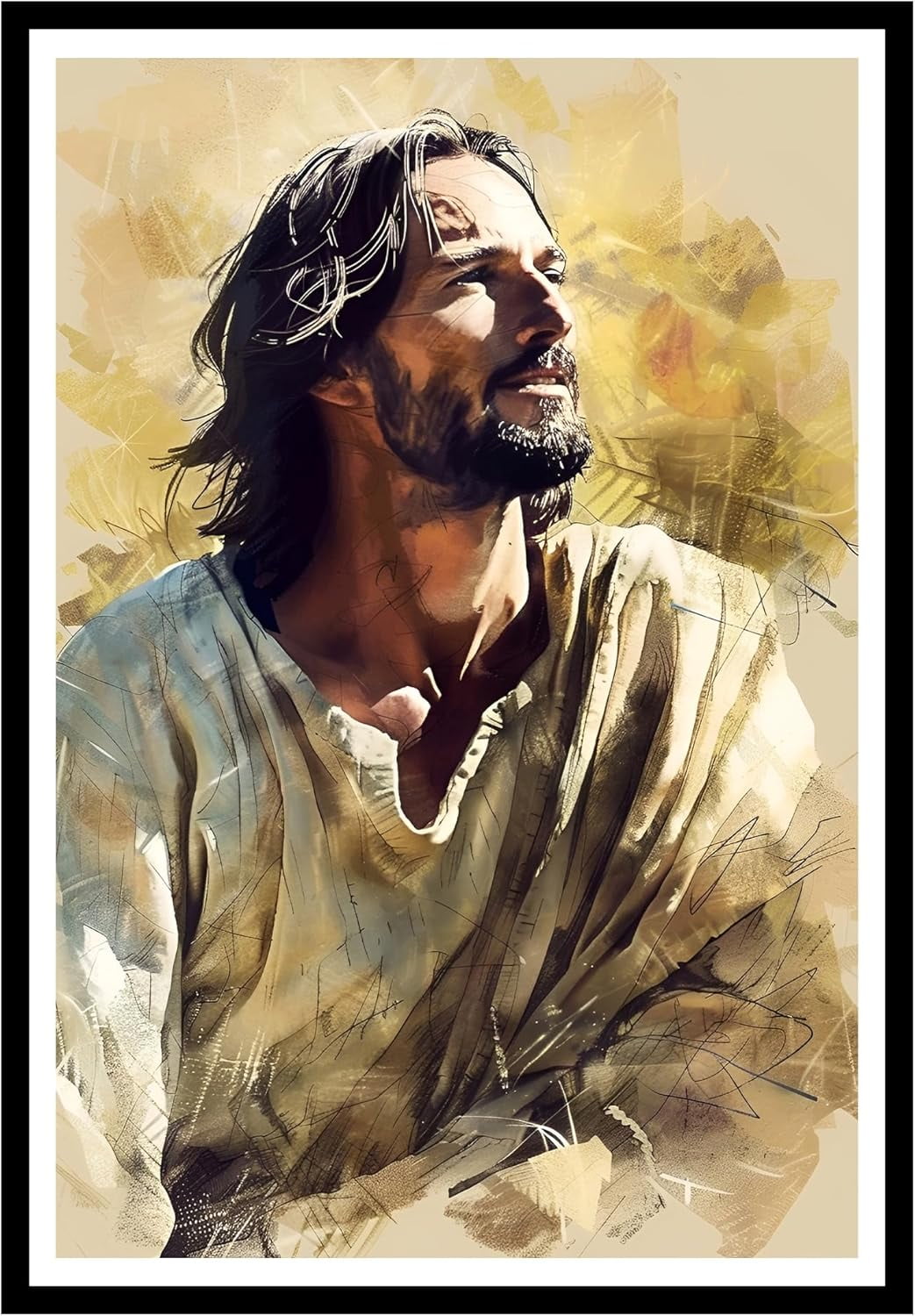 Eastern Print Jesus Wall Art Painting Picture, Portrait of Christ Jesus ...
