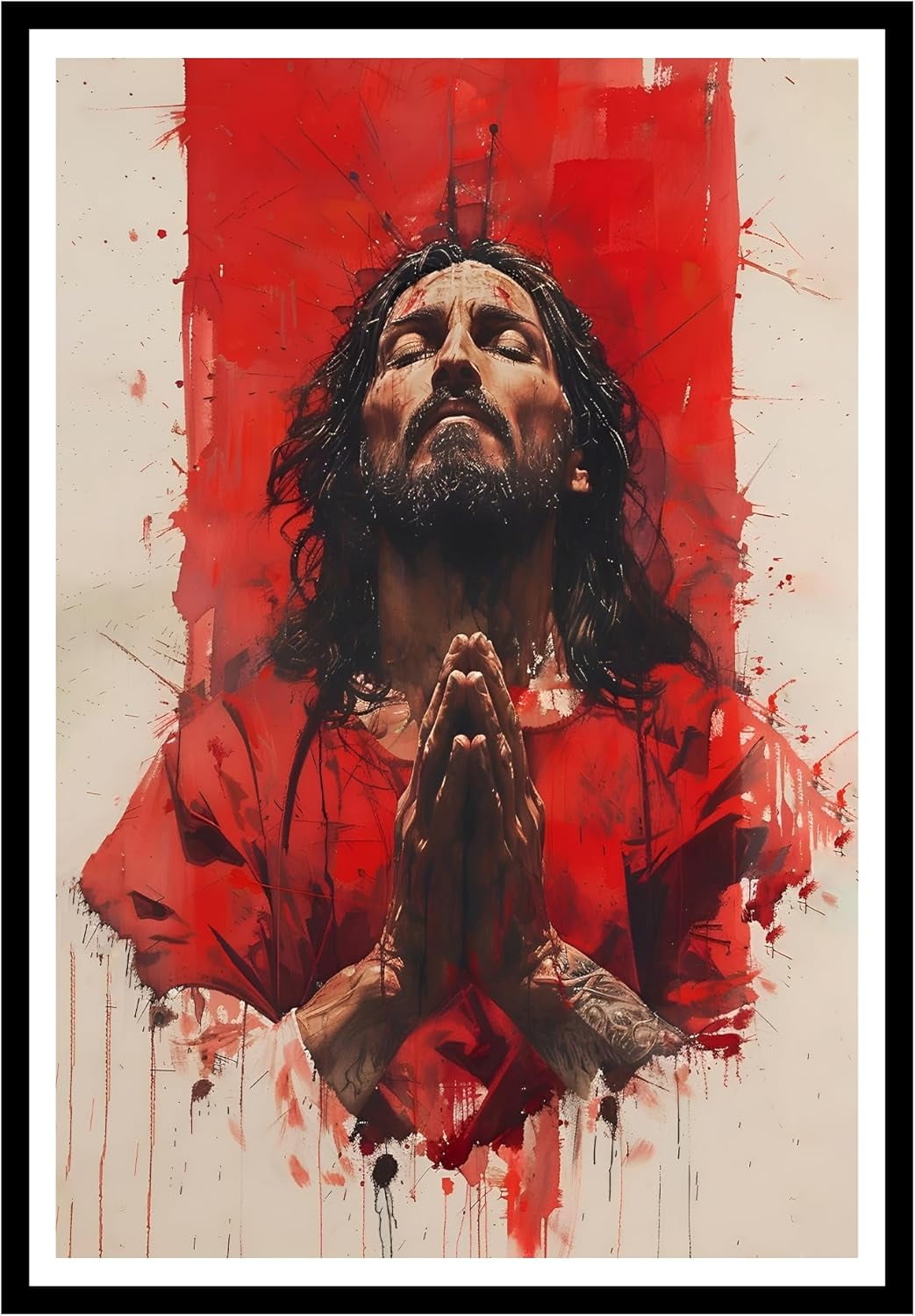 Eastern Print Jesus Wall Art Painting Picture, Portrait of Christ Jesus ...
