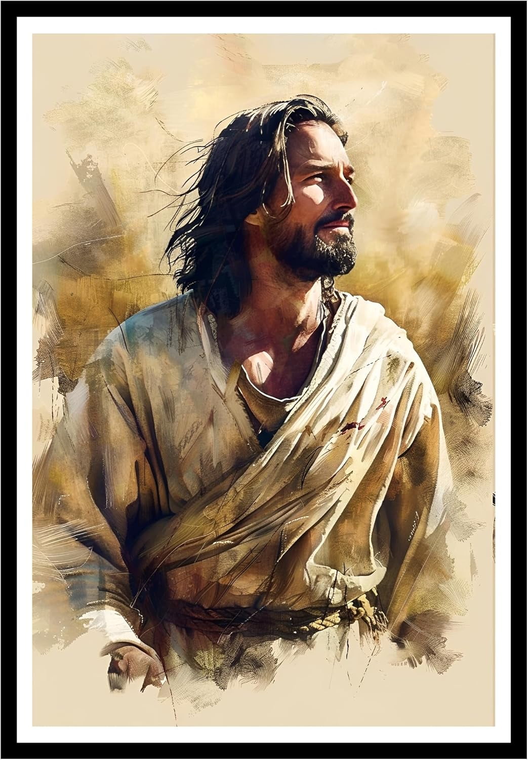 Eastern Print Jesus Wall Art Painting Picture, Portrait of Christ Jesus ...