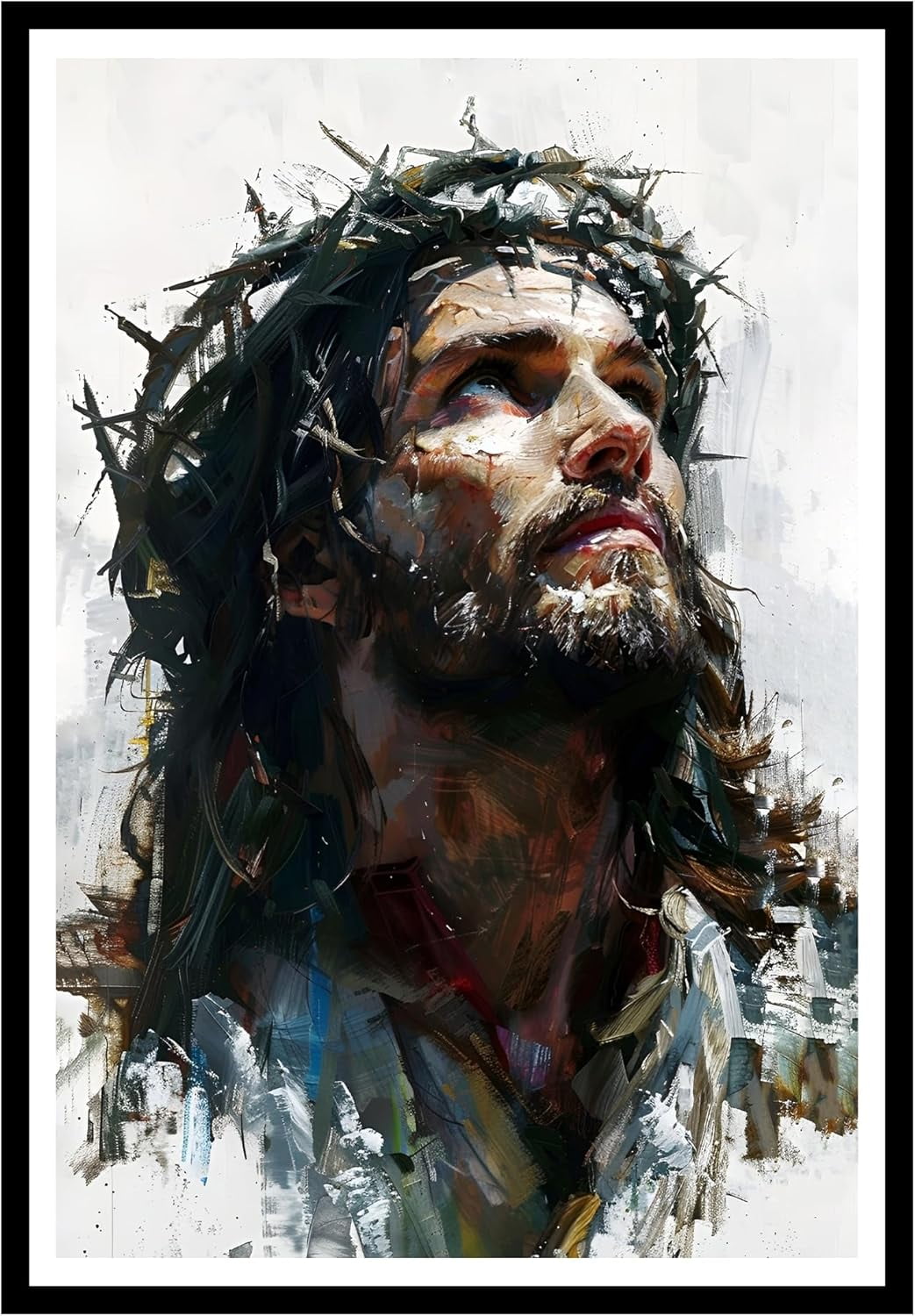 Eastern Print Jesus Wall Art Painting Picture, Portrait of Christ Jesus ...