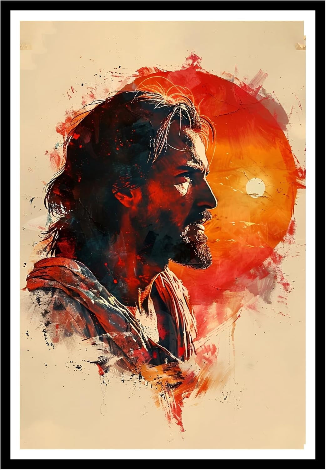 Eastern Print Jesus Wall Art Painting Picture, Portrait of Christ Jesus ...
