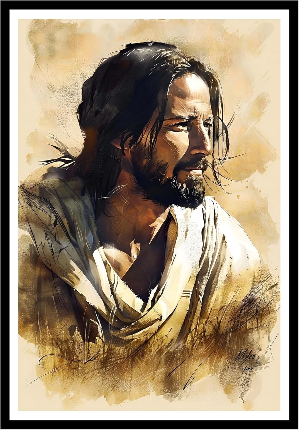 Eastern Print Jesus Wall Art Painting Picture, Portrait of Christ Jesus ...