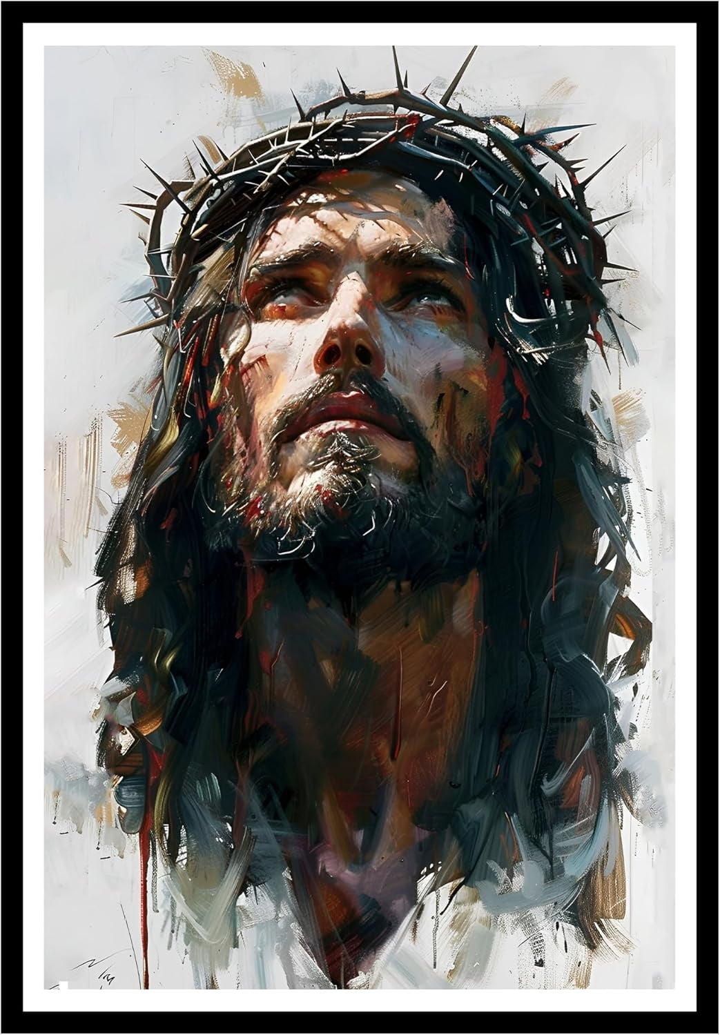 Eastern Print Jesus Wall Art Painting Picture, Portrait of Christ Jesus ...
