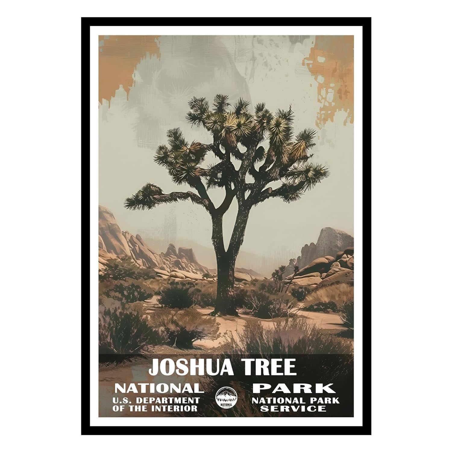 Eastern Print Joshua Tree National Park Painting, National Park Wall ...