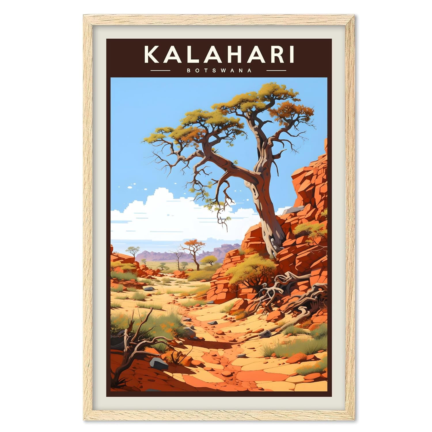 Eastern Print Kalahari Poster, Kalahari Print, Botswana Poster ...