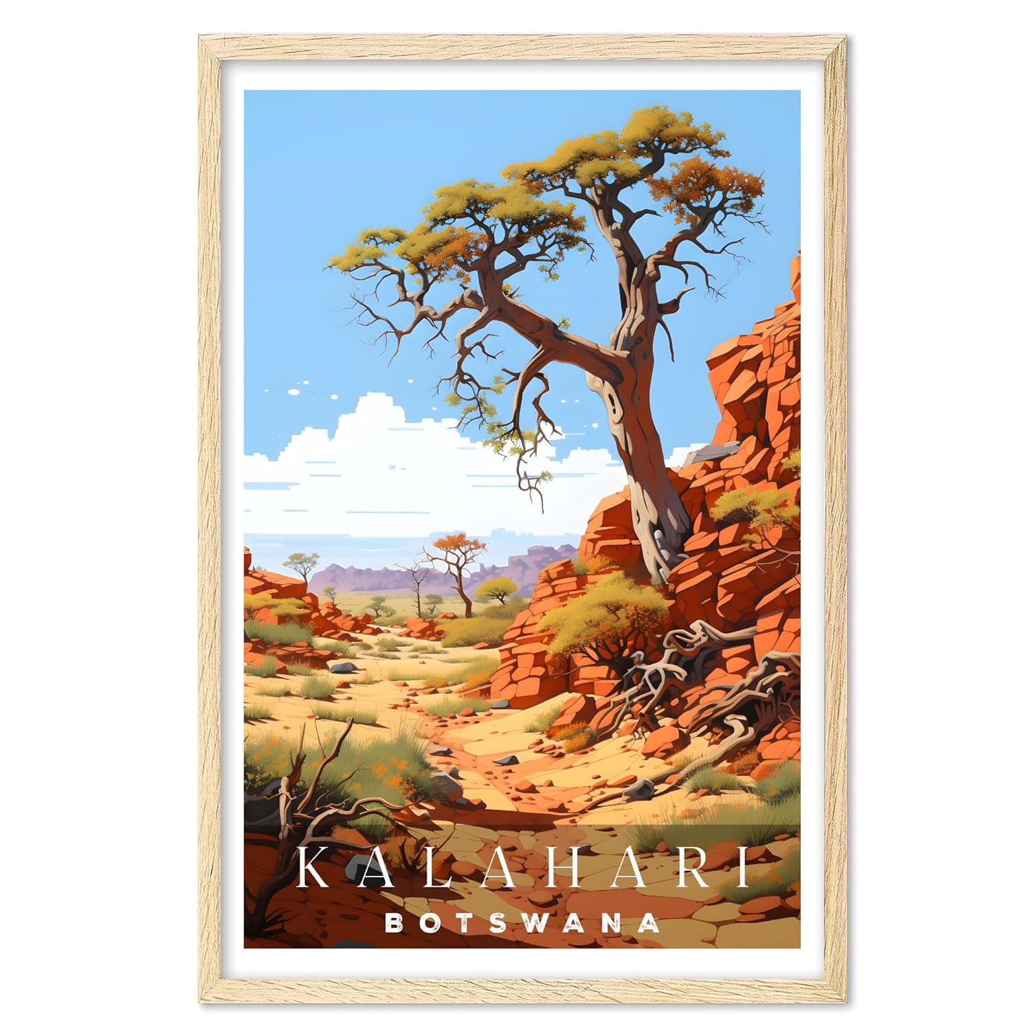 Eastern Print Kalahari Poster, Kalahari Print, Botswana Poster ...