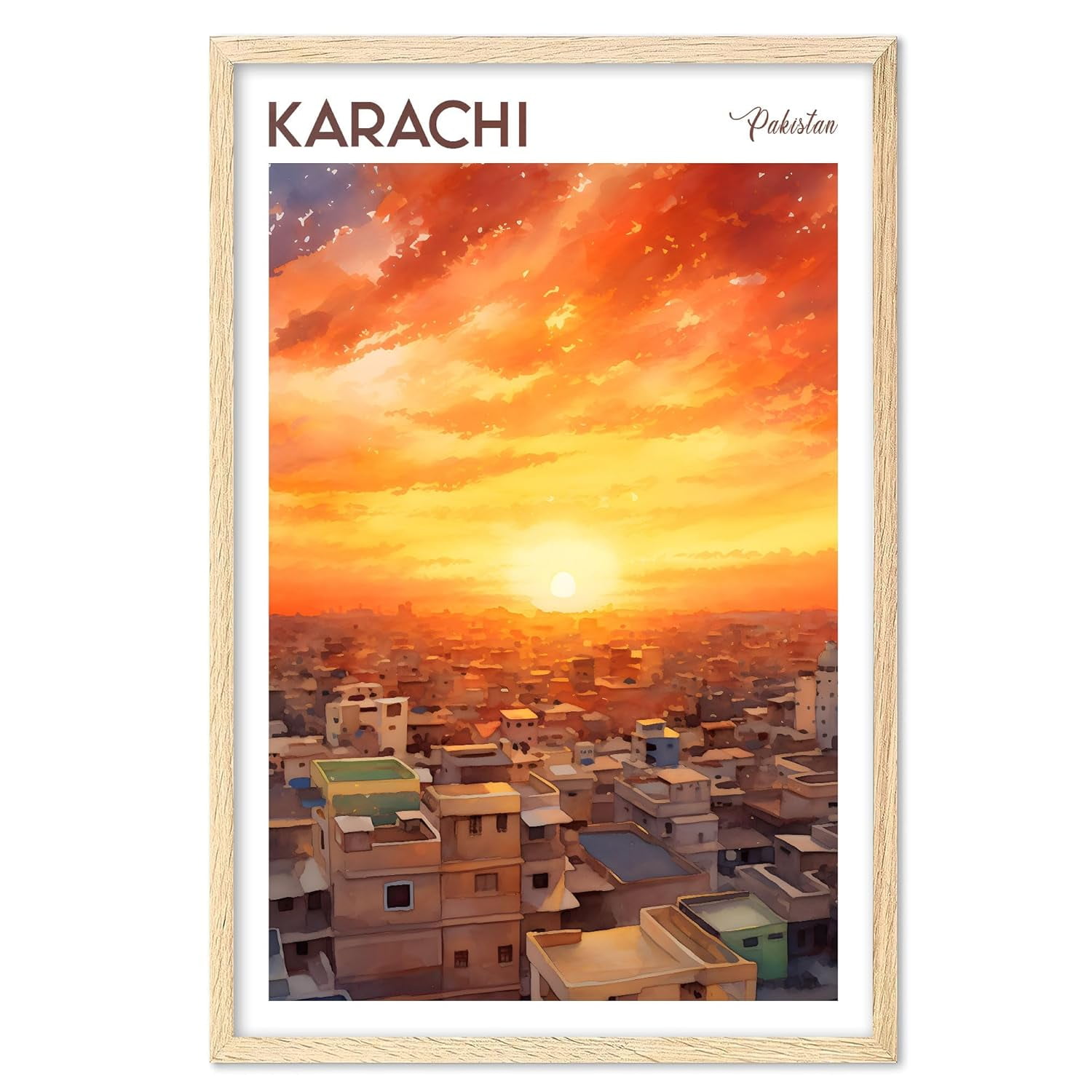 Eastern Print Karachi Poster, Pakistan Poster, Karachi Wall Art ...