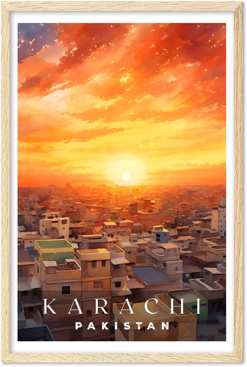Eastern Print Karachi Poster, Pakistan Poster, Karachi Wall Art ...