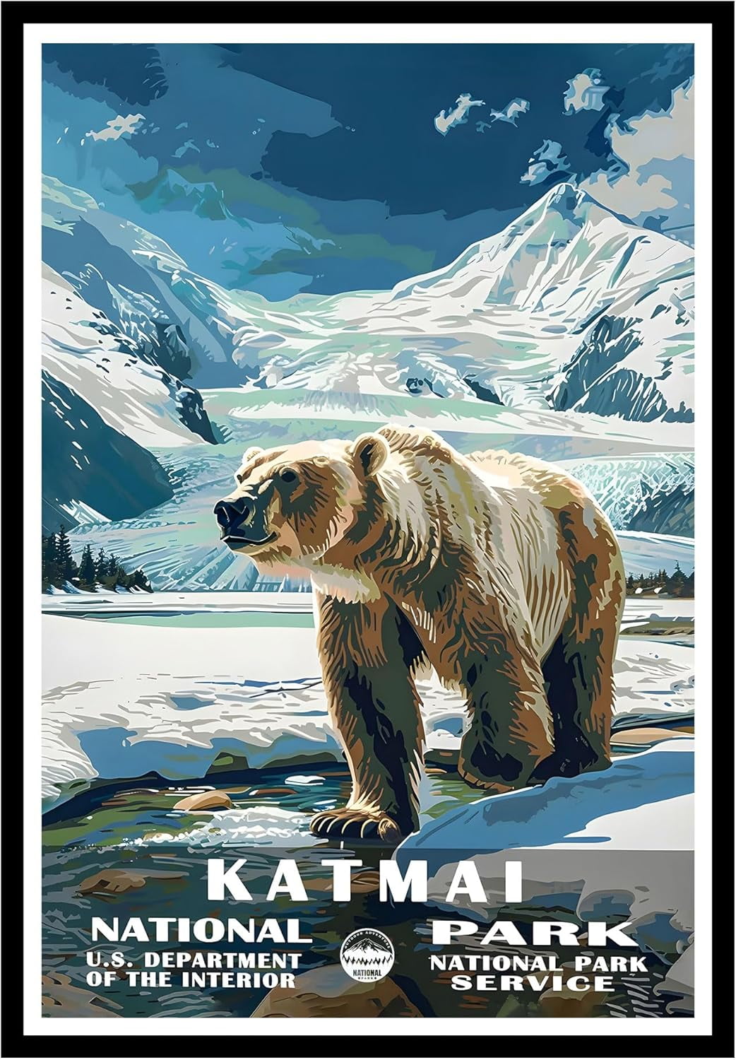 Eastern Print Katmai National Park, Katmai National Park Wall Poster ...