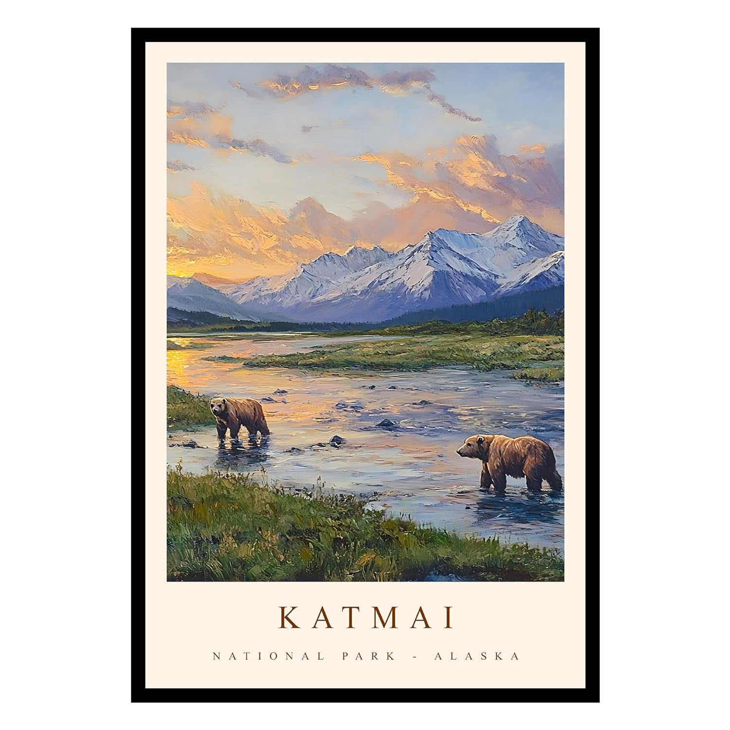 Eastern Print Katmai Poster, Katmai National Parks Poster, Katmai Wall ...