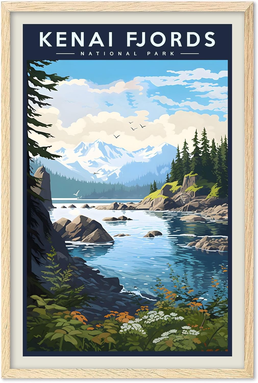 Eastern Print Kenai Fjords National Park Poster, Vintage Travel Poster ...