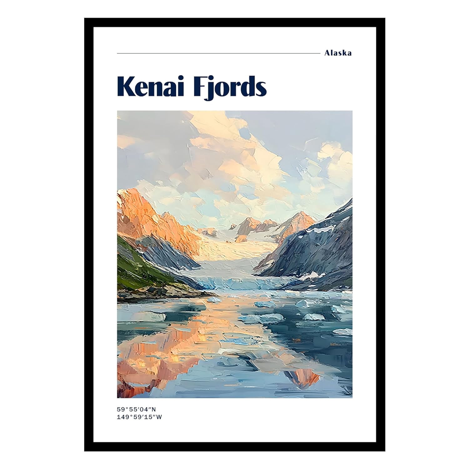 Eastern Print Kenai Fjords Poster, Kenai Fjords National Parks Poster ...