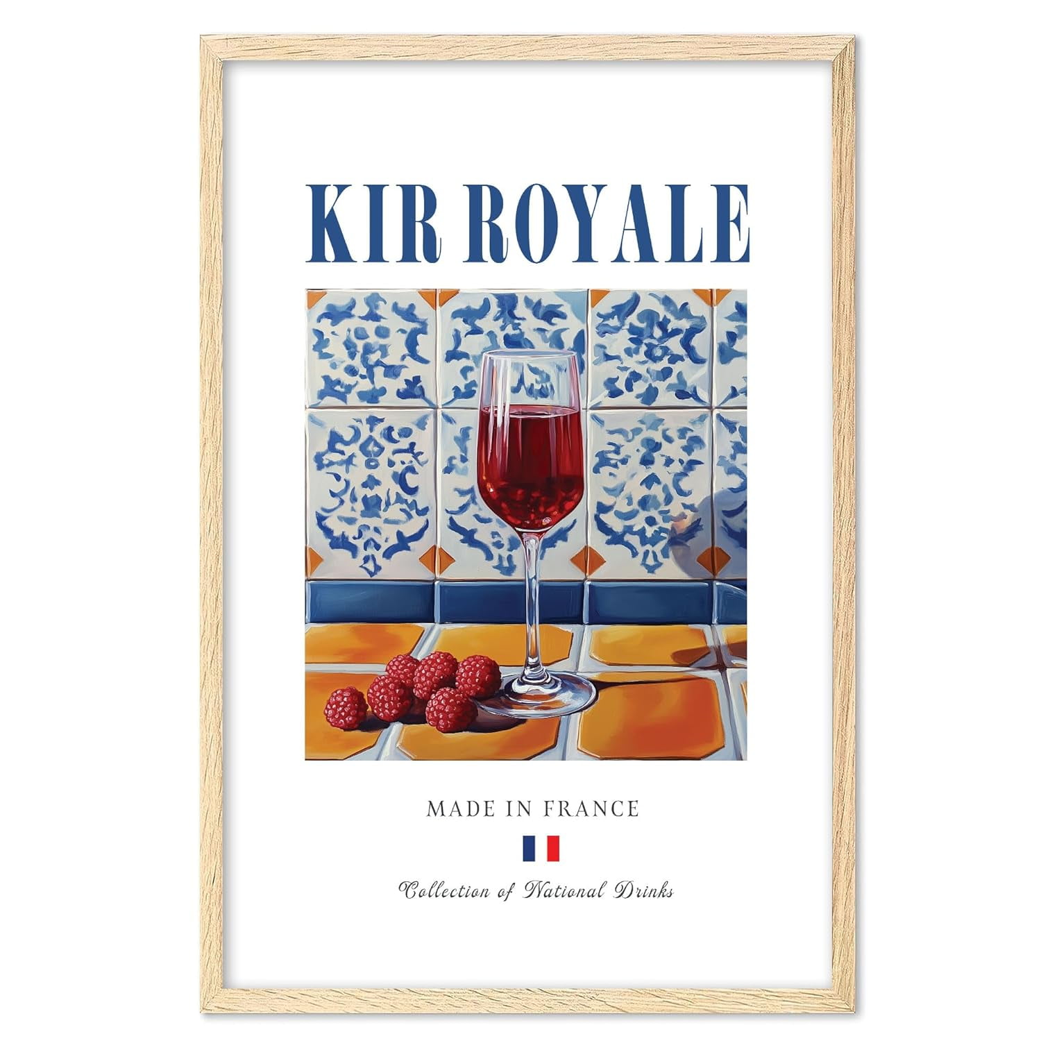 Eastern Print Kir Royale In Tile Art Print, Cocktail Drink Posters, France Wall Art, Beverages ...