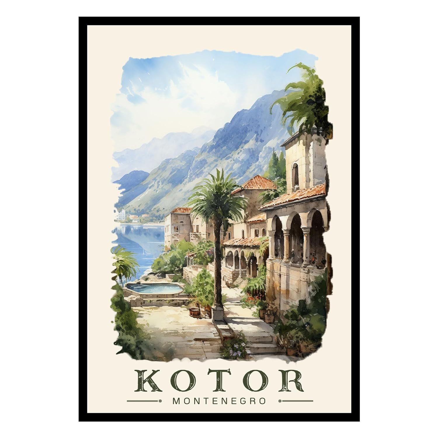 Eastern Print Kotor Poster, Montenegro Poster, Montenegro Wall Art ...