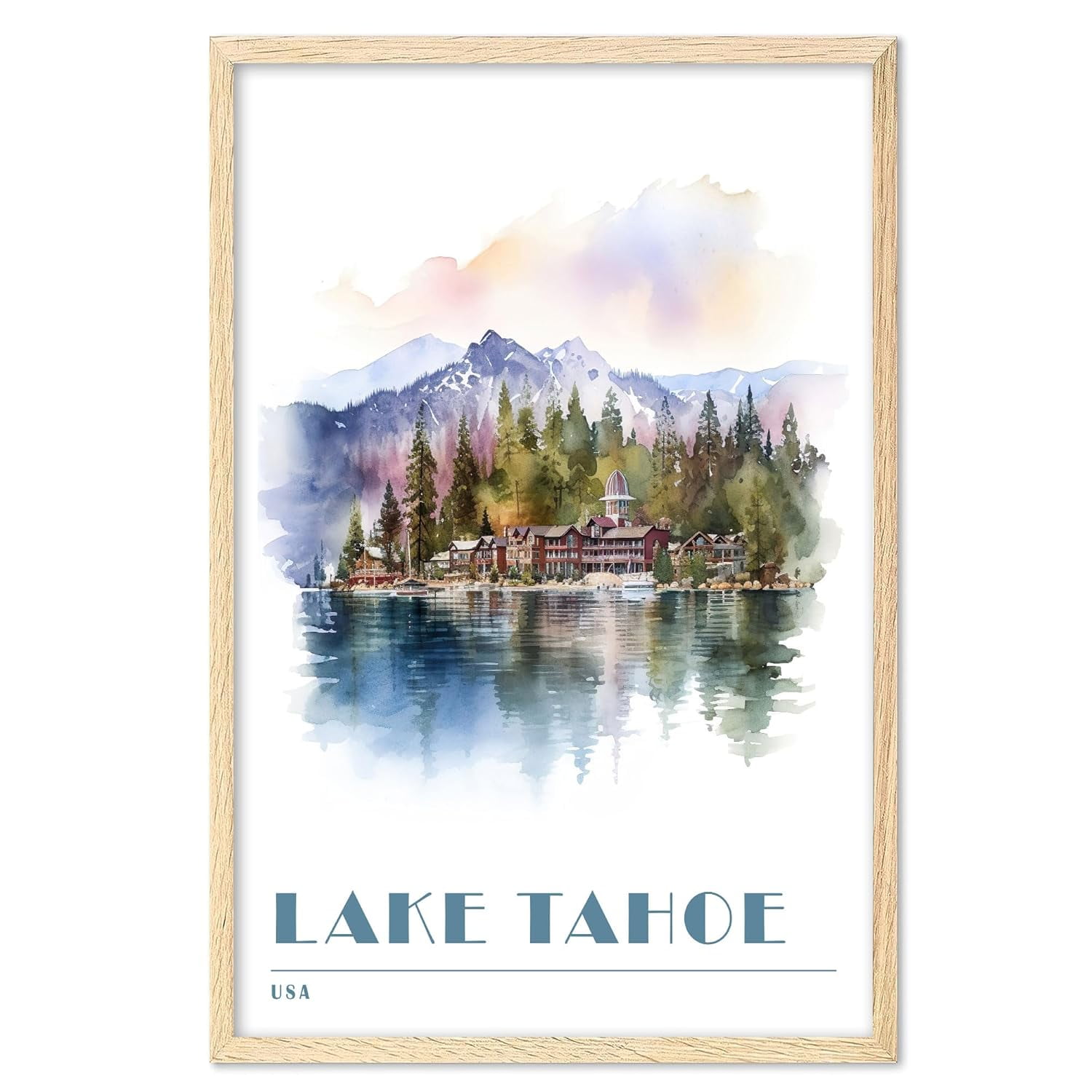 Eastern Print Lake Tahoe Wall Art, States Landscape Wall Art Decor ...