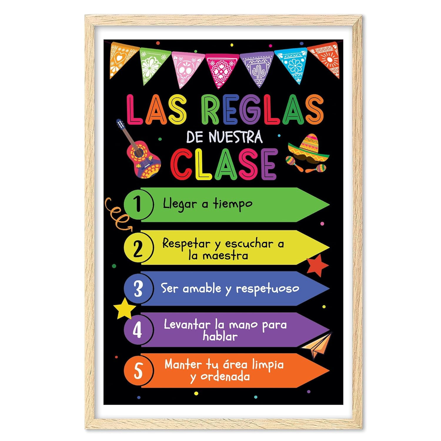 Eastern Print Las Reglas De Clase Poster, Spanish Classroom Rules ...
