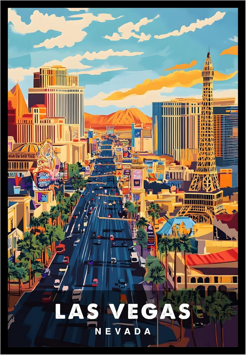 Eastern Print Las Vegas Poster, Nevada Poster, Las Vegas Wall Art ...