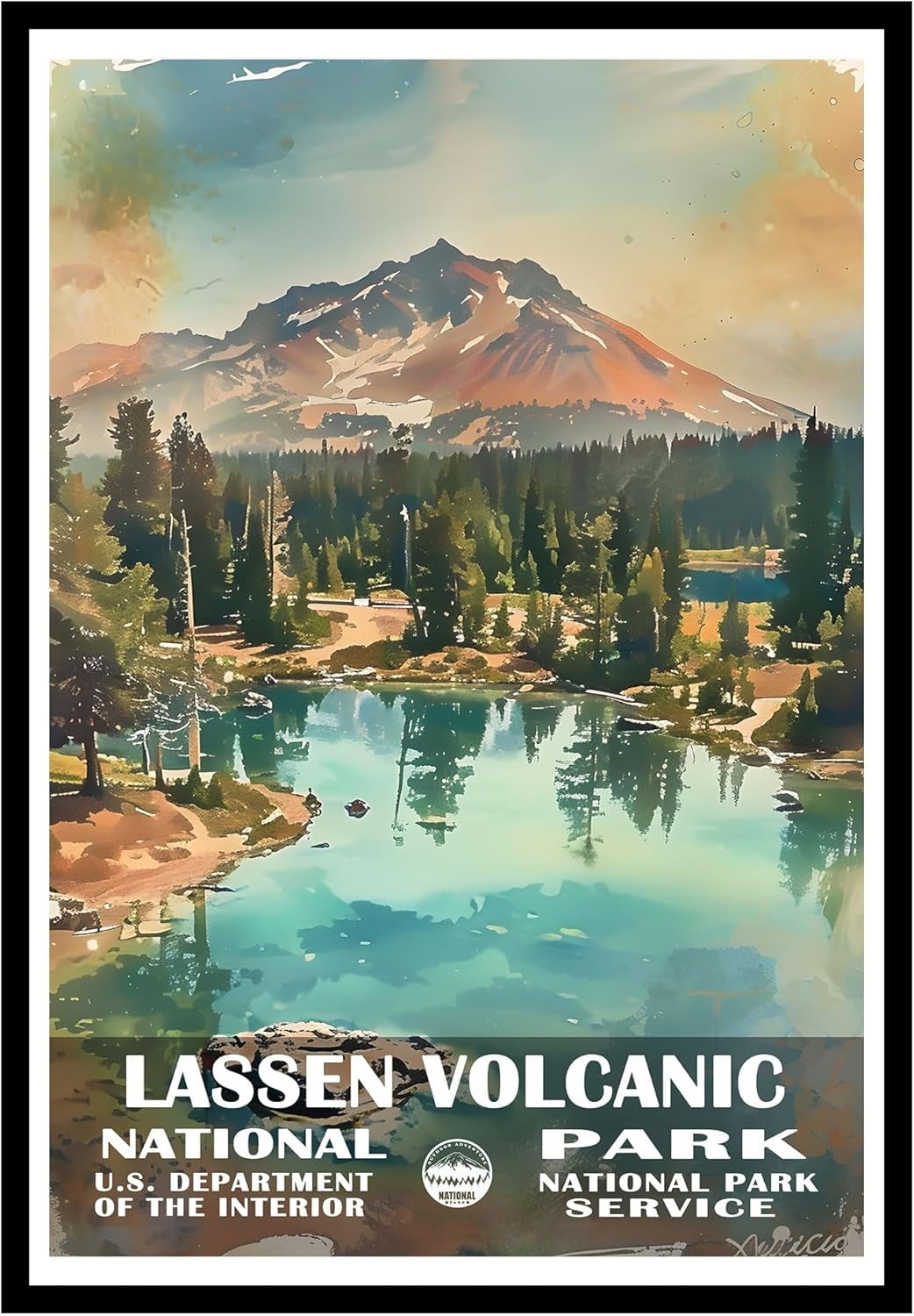 Eastern Print Lassen Volcanic National Park Poster, National Park Wall ...
