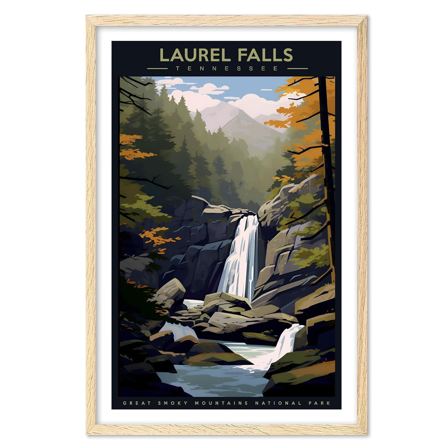 Eastern Print Laurel Falls Poster, Great Smoky Mountains National Park ...